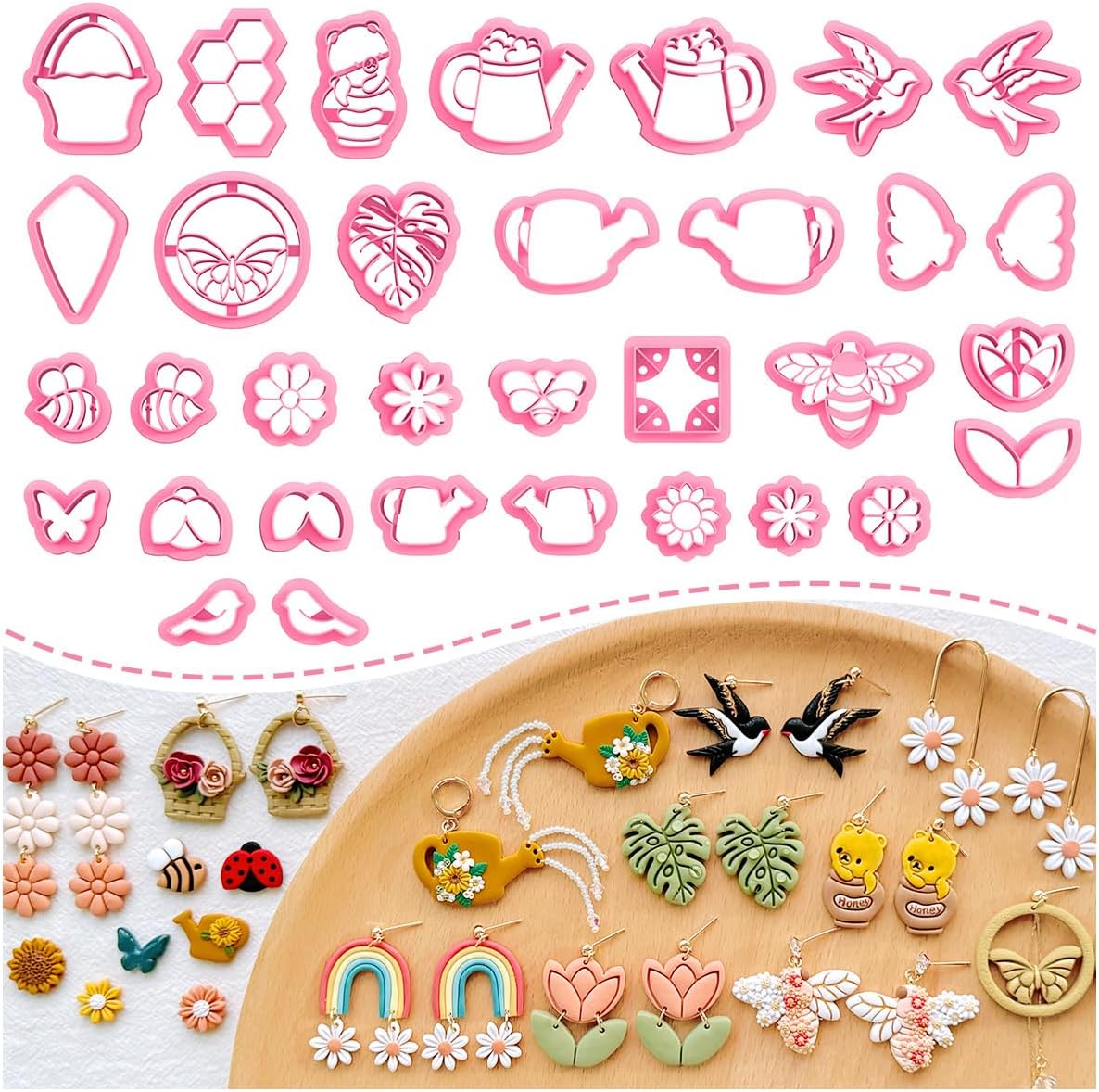 Amazon.com: Keoker Clay Cutters Spring, 33 Polymer Clay Cutters, Flower ...