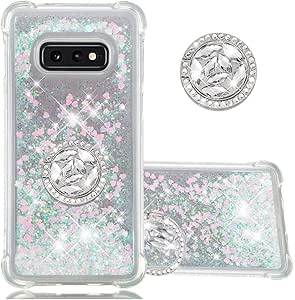 IMEIKONST Glitter Case Compatible with Samsung Galaxy S10E with Ring Kickstand, Bling Sparkle ...