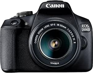 Canon EOS 2000D DSLR Camera and EF-S 18-55 mm f/3.5-5.6 IS II Lens ...