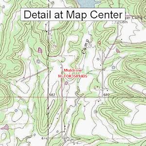 Amazon.com : USGS Topographic Quadrangle Map - Muldrow, Oklahoma ...