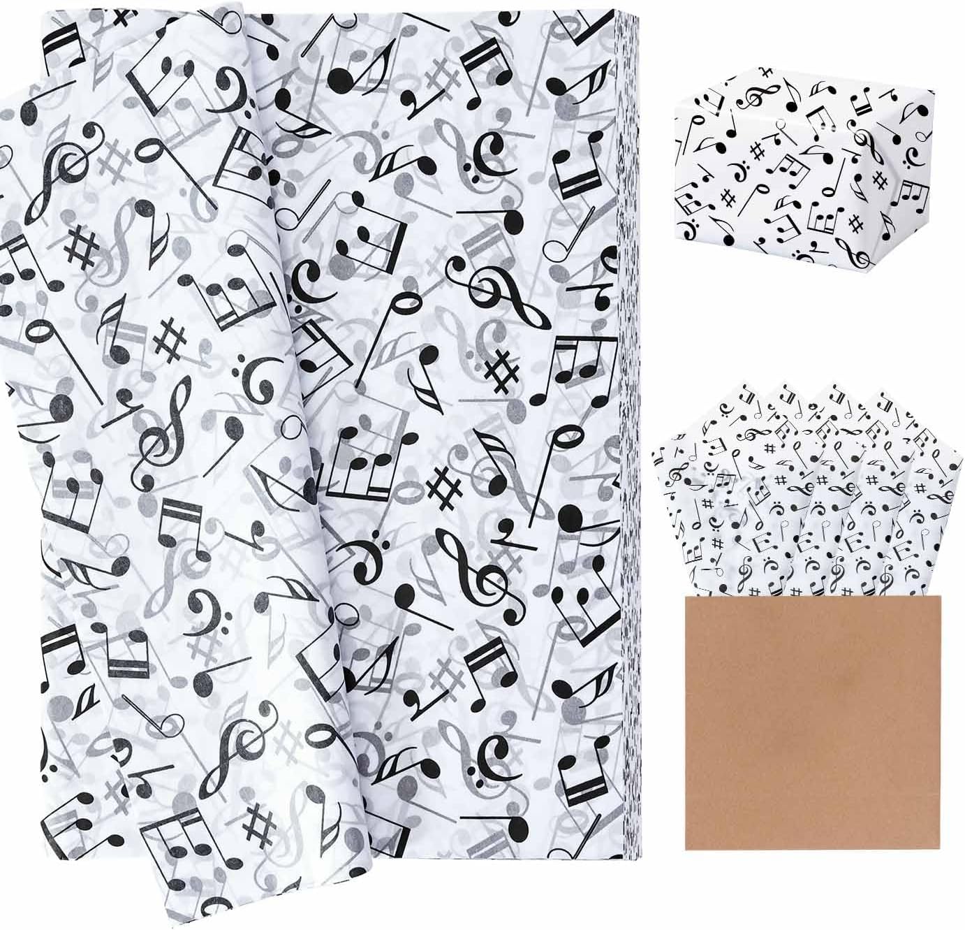 Amazon.com: MUNILAIL 100 Sheets Music Notes Tissue Paper 14 x 20 Inches ...