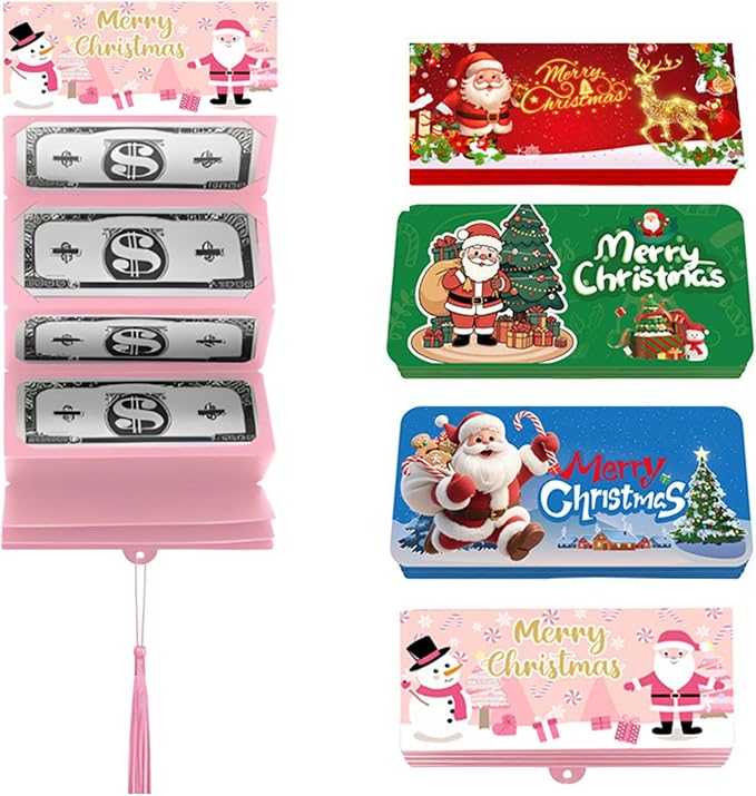 Amazon.com : 4 Pcs Christmas Cash Gift Envelopes Surprise Christmas ...