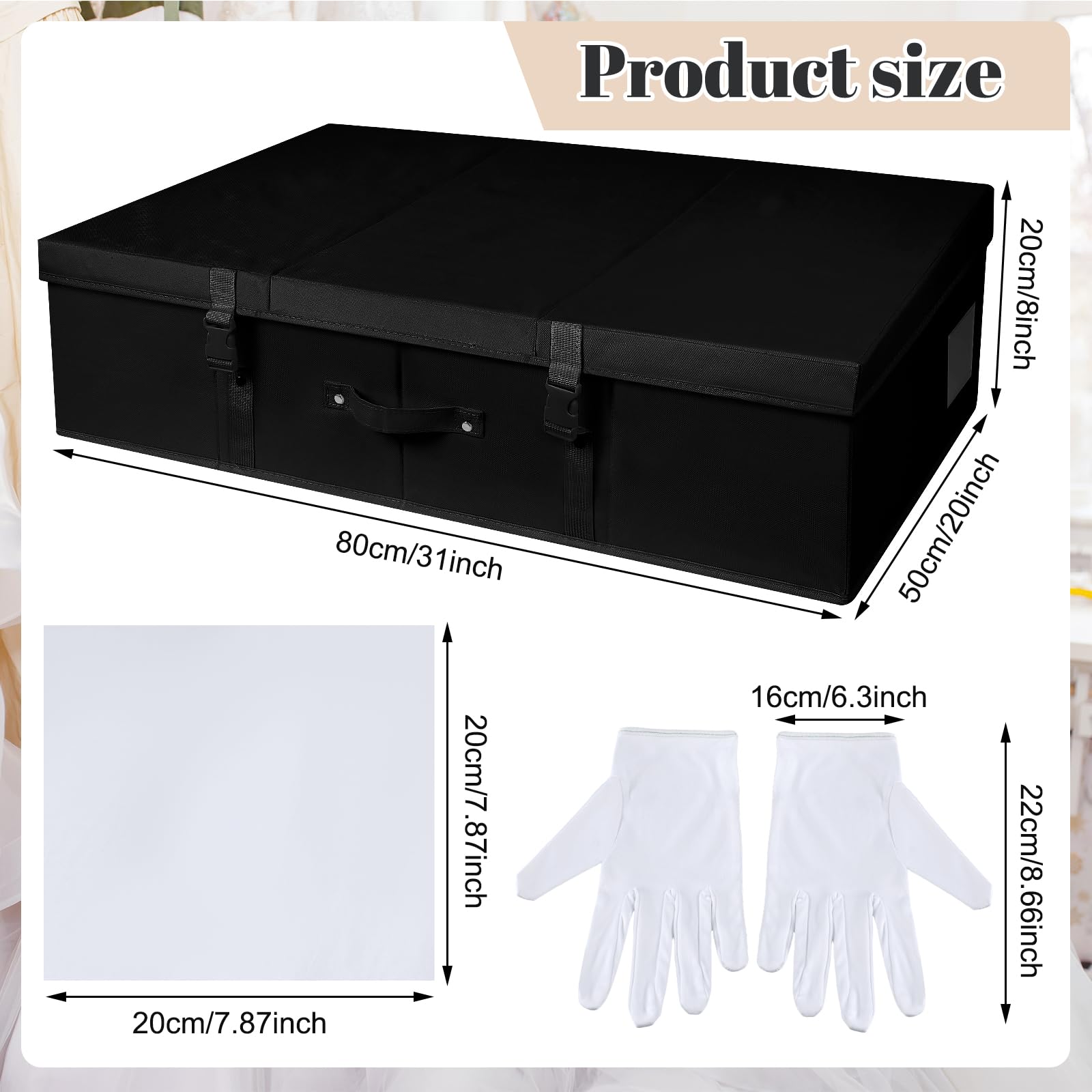 Berlune Wedding Dress Storage Box Bridal Gown Storage Bin Wedding Dress ...