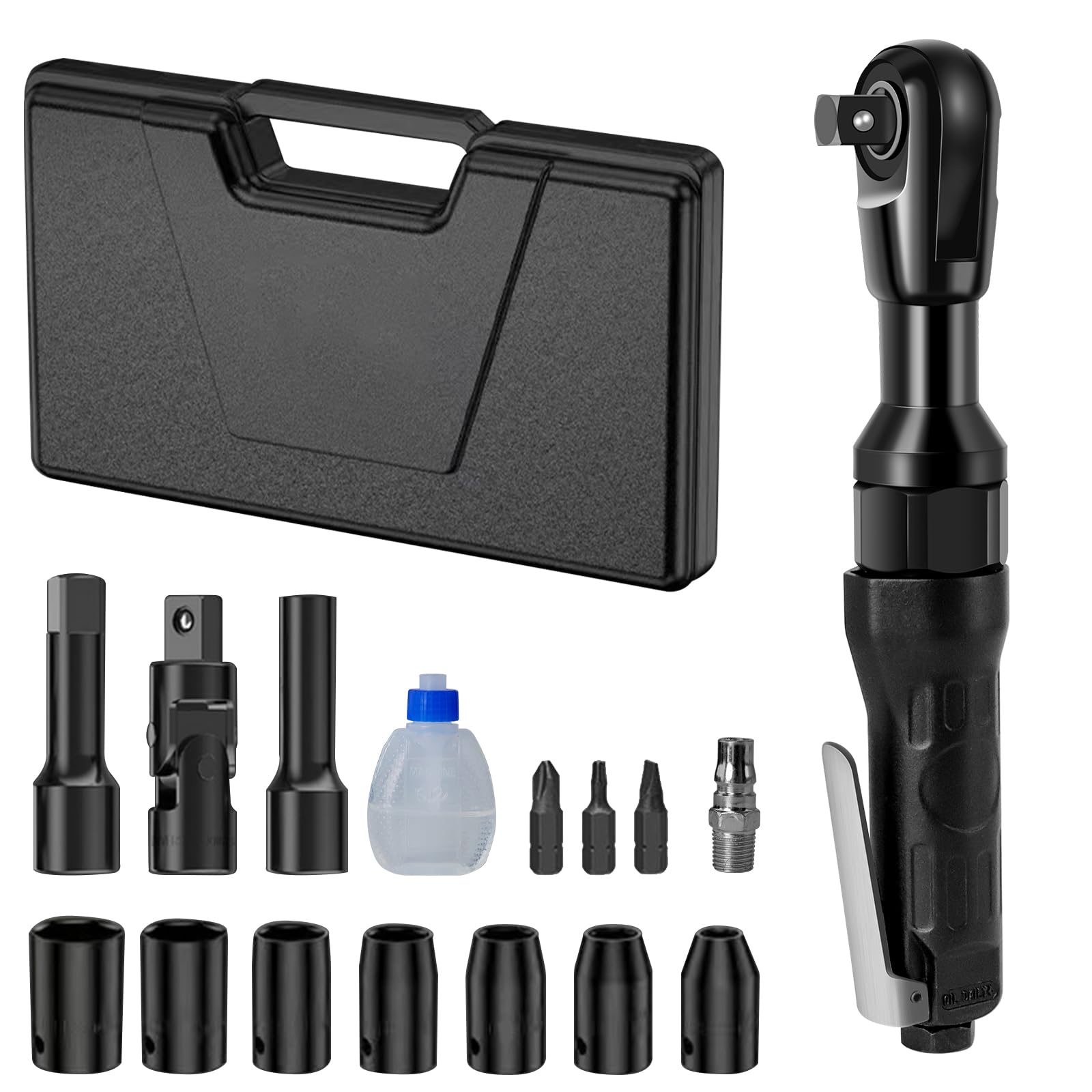 Snapklik.com : 1/2" Air Ratchet Wrench Set, 50 Ft-Lbs, 160 RPM,Side ...
