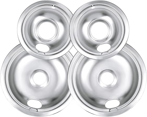Amazon.com: Drip Pans Electric Stove Drip Pans, Chrome Stove Drip Pans ...