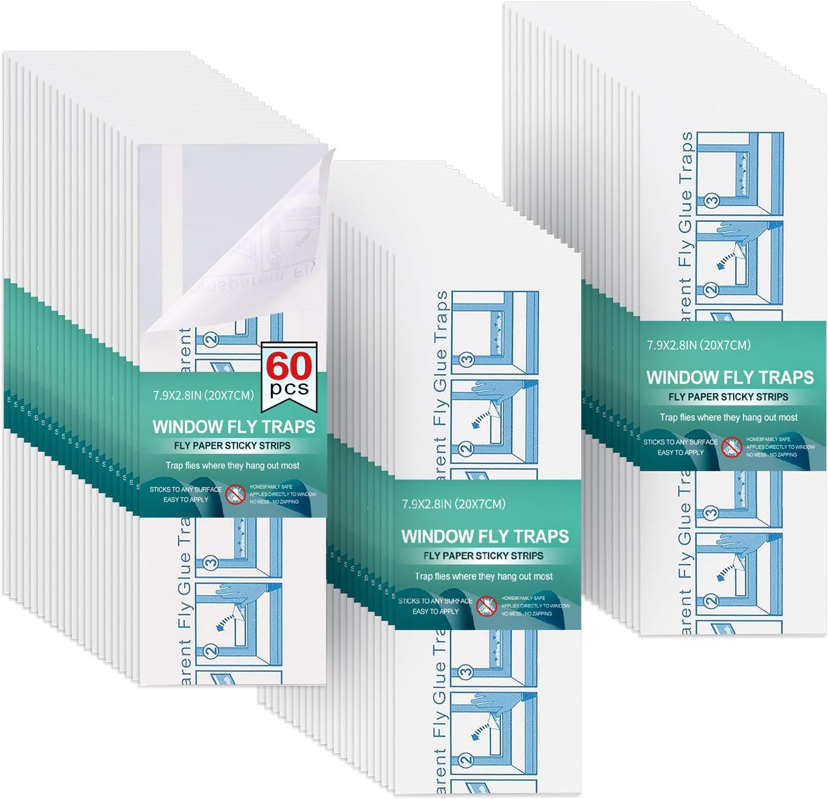 Amazon.com : Cleanuper 60 Pcs Window Fly Traps for Indoor/Outdoor ...