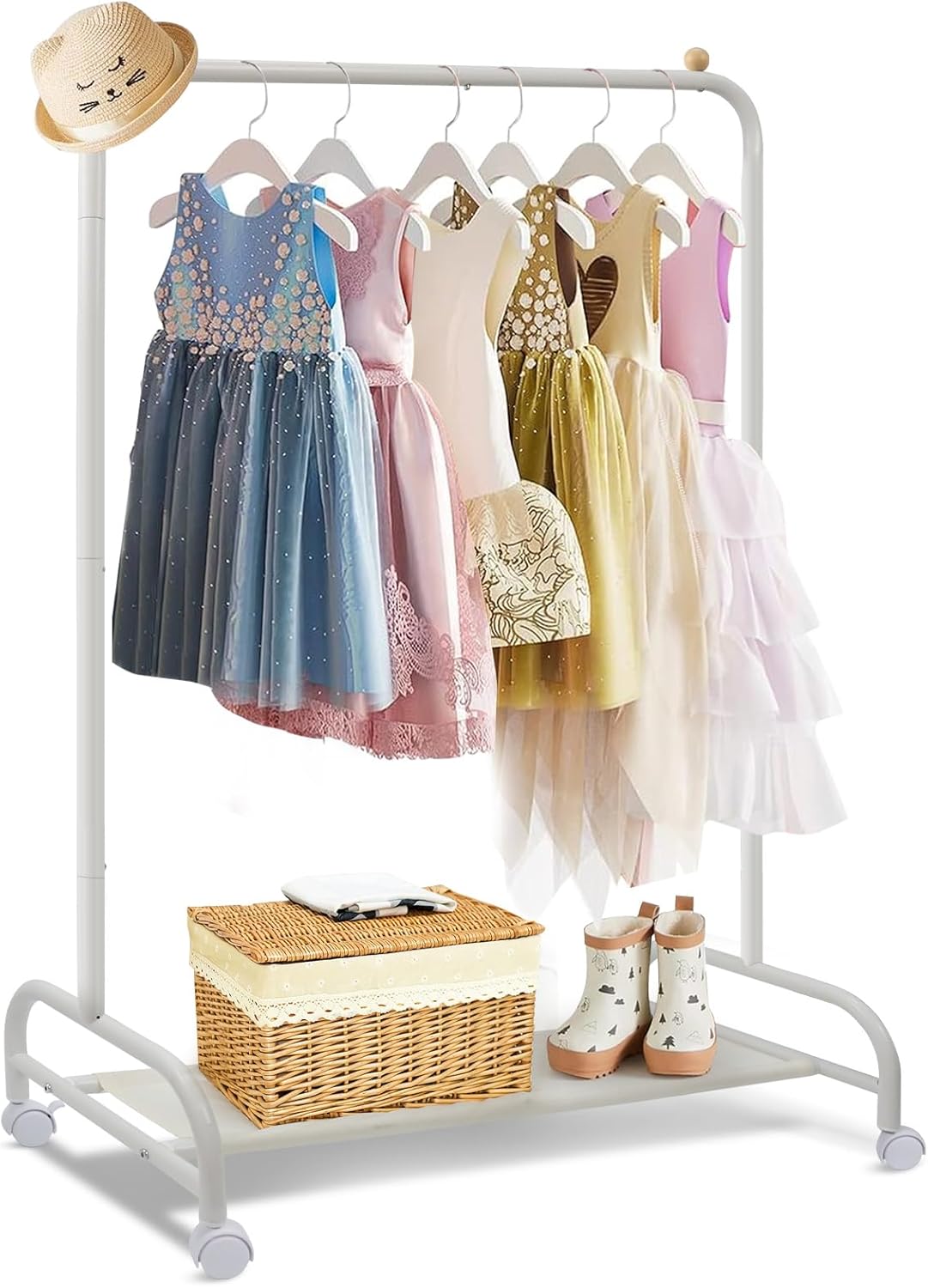 Amazon.com: LLParty Kids Clothing Rack, Dress Up Rack with 4 Wheels and ...