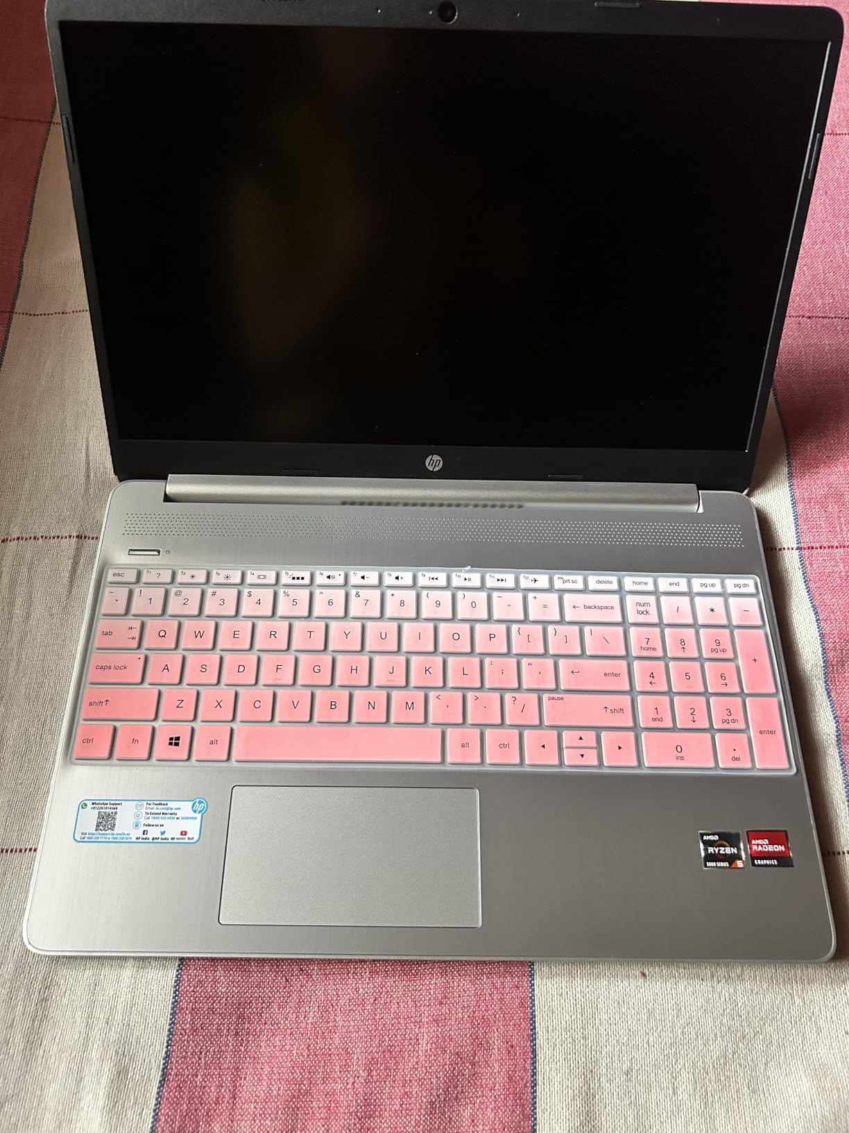 VNJ ACCESSORIES Keyboard Protector Silicone Skin Cover for HP 15 Thin ...