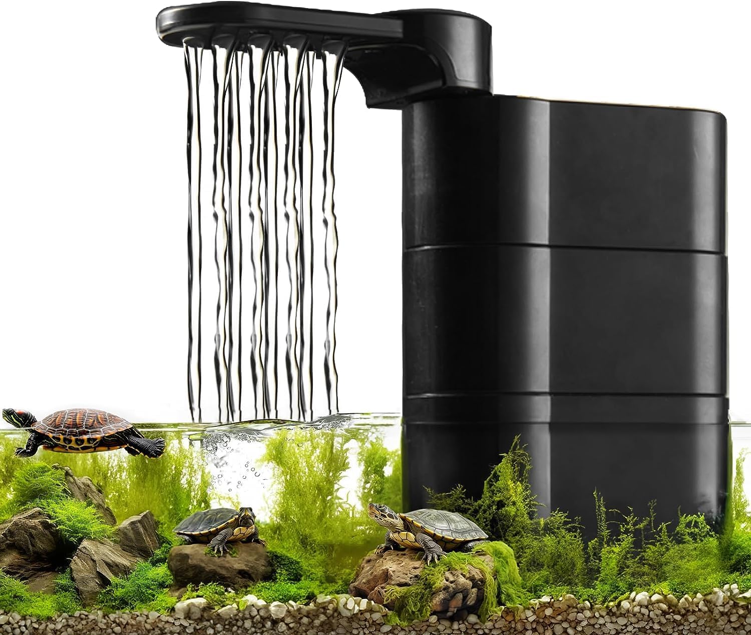 Amazon.com : CHERLAM Turtle Filter, 150GPH Low Water Filter with Sponge ...