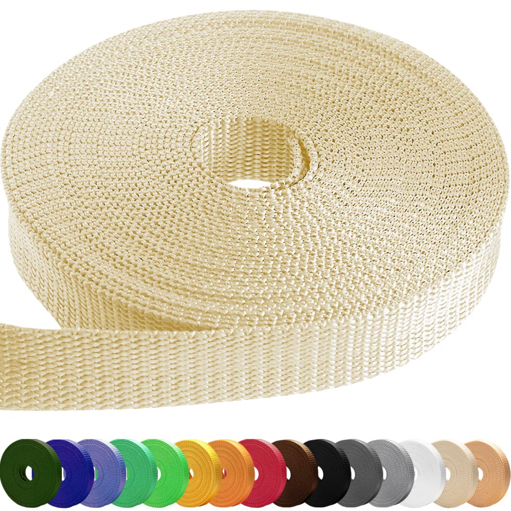Snapklik.com : 2 Inch Webbing Cream 25 Yards 2 Heavy-Duty Wide Webbing ...