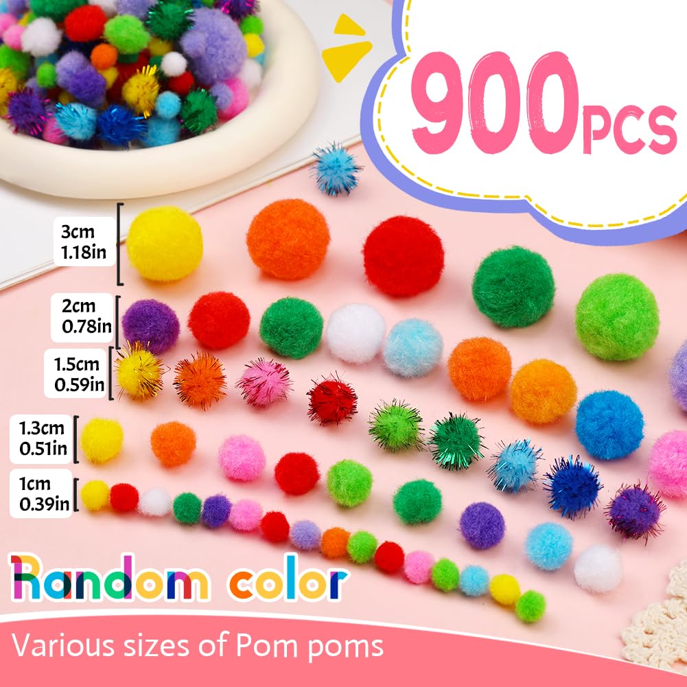 Snapklik.com : 900 PCS Pom Poms, Pom Poms For Crafts, Soft And Fluffy ...