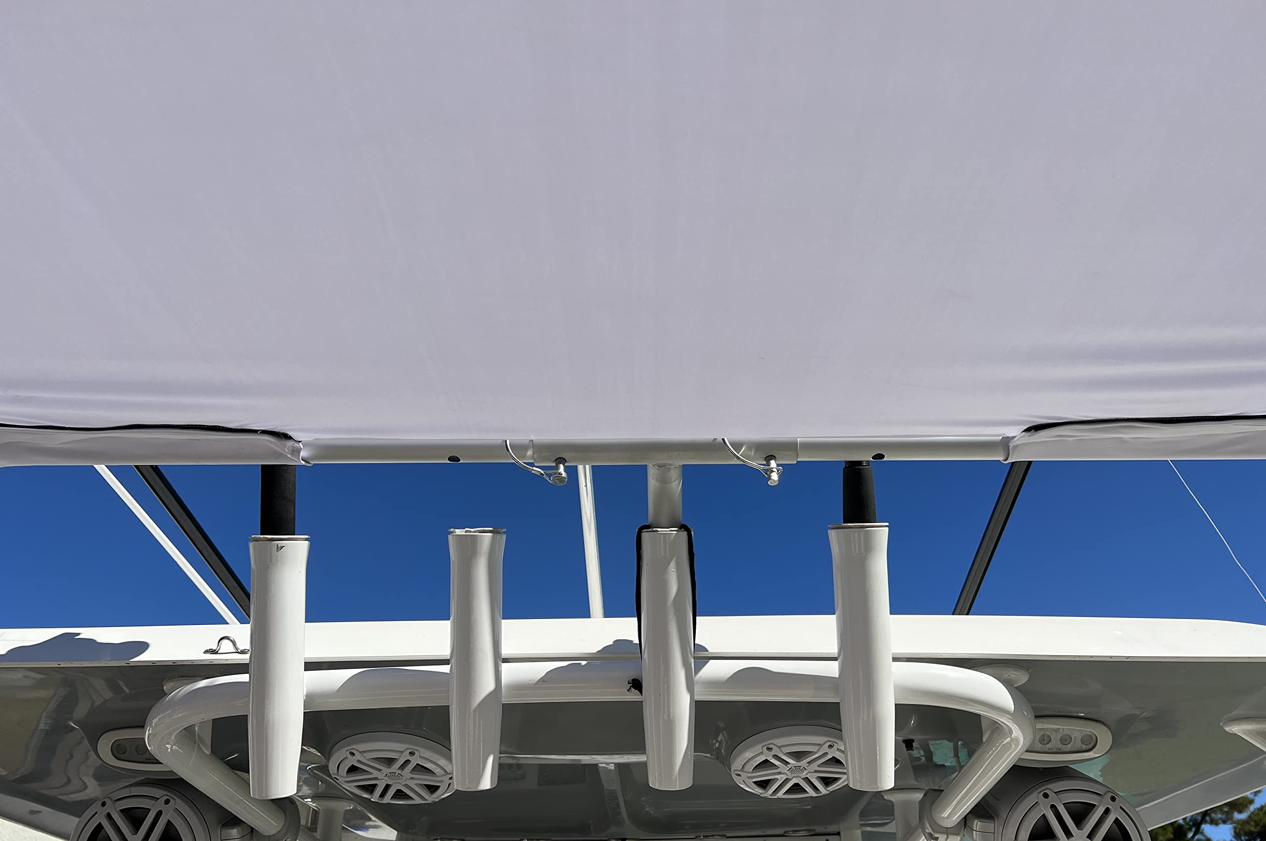 Dev Fishing Stern Rod Holder White Fabric Center Console Boat Shade ...