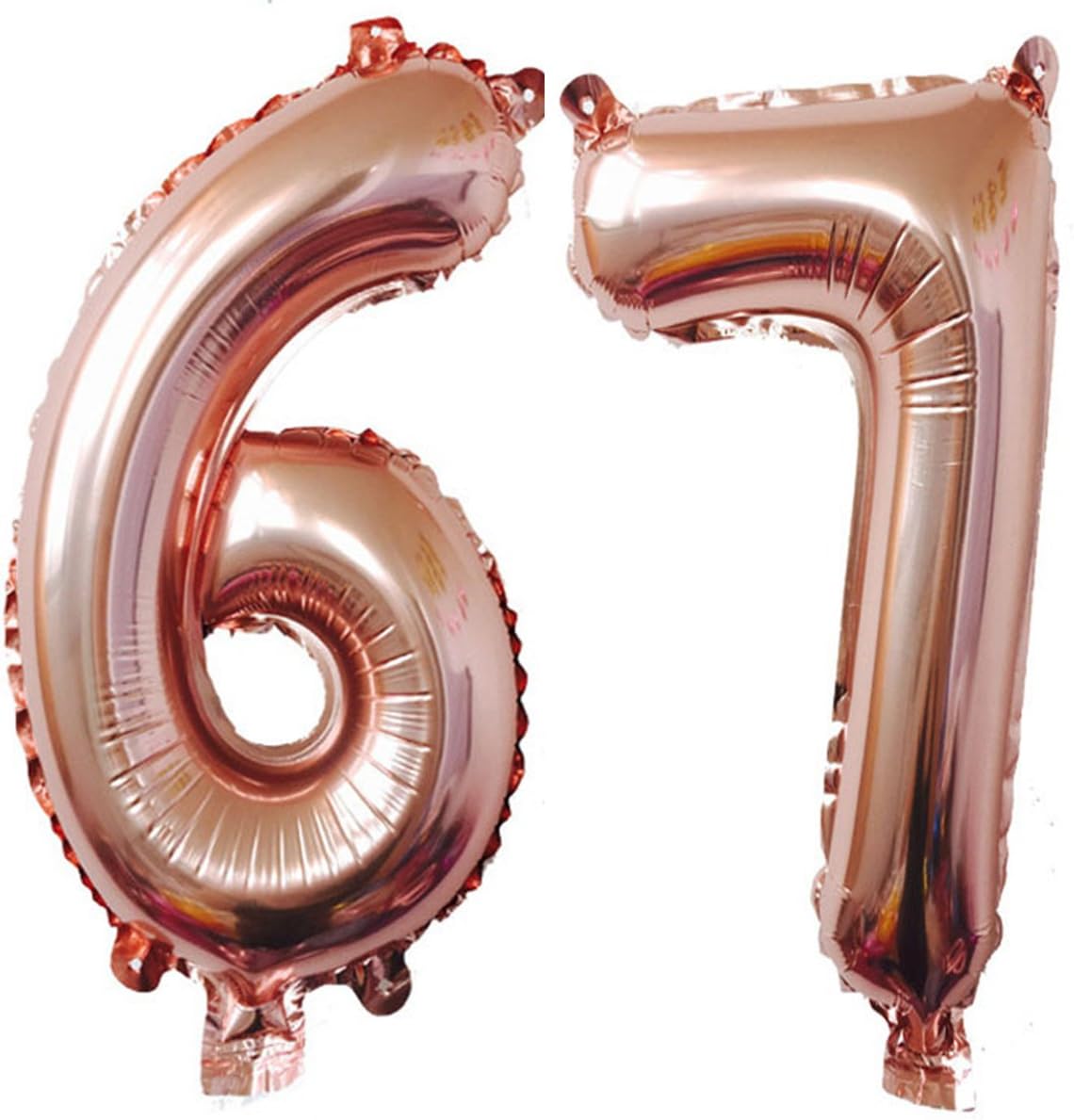 Amazon.com: 40inch Rose Gold Foil 67 Helium Jumbo Digital Number ...