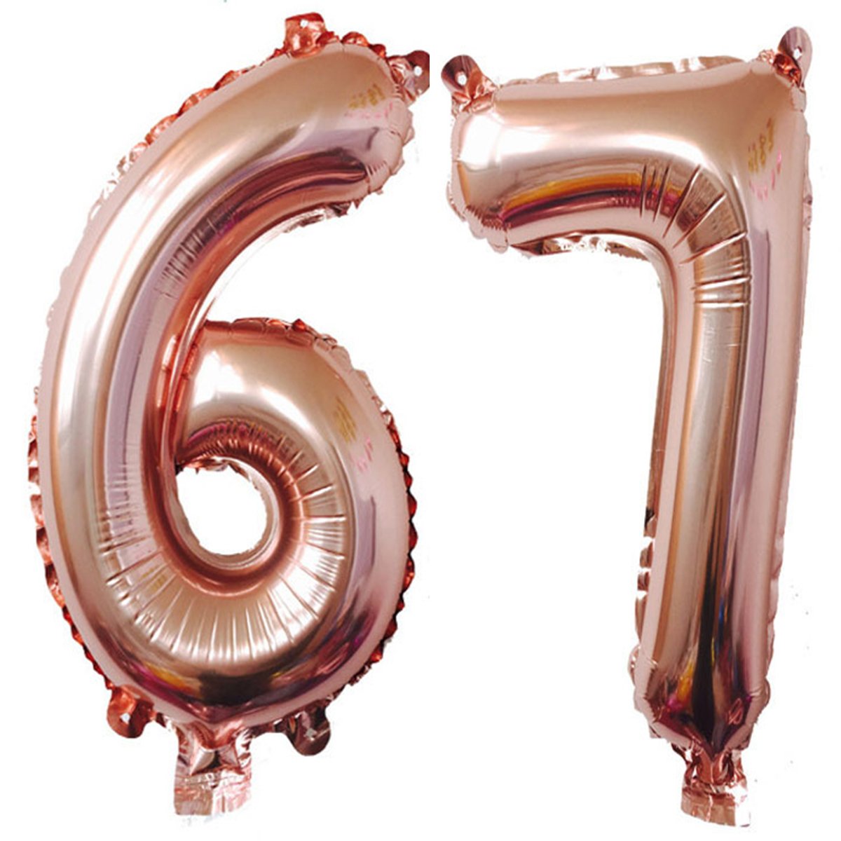 Amazon.com: 40inch Rose Gold Foil 67 Helium Jumbo Digital Number ...