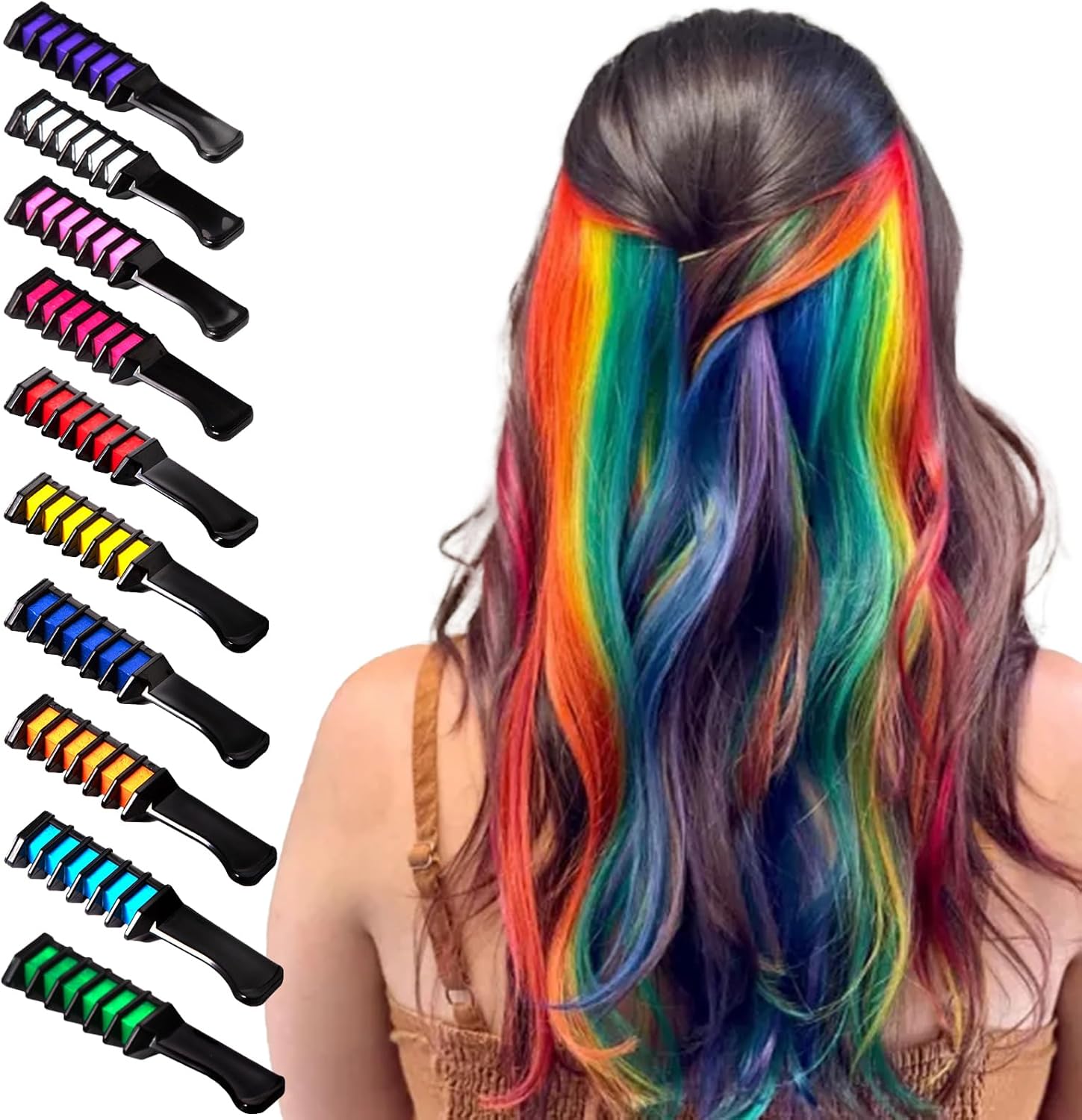 10Pcs Hair Chalk Comb, Temporary Bright Hair Color Cream Washable ...