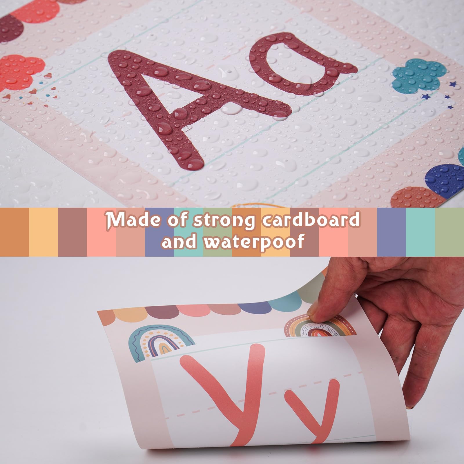 Snapklik.com : 57 PCS Alphabet Number Bulletin Board Set, Boho Rainbow ...