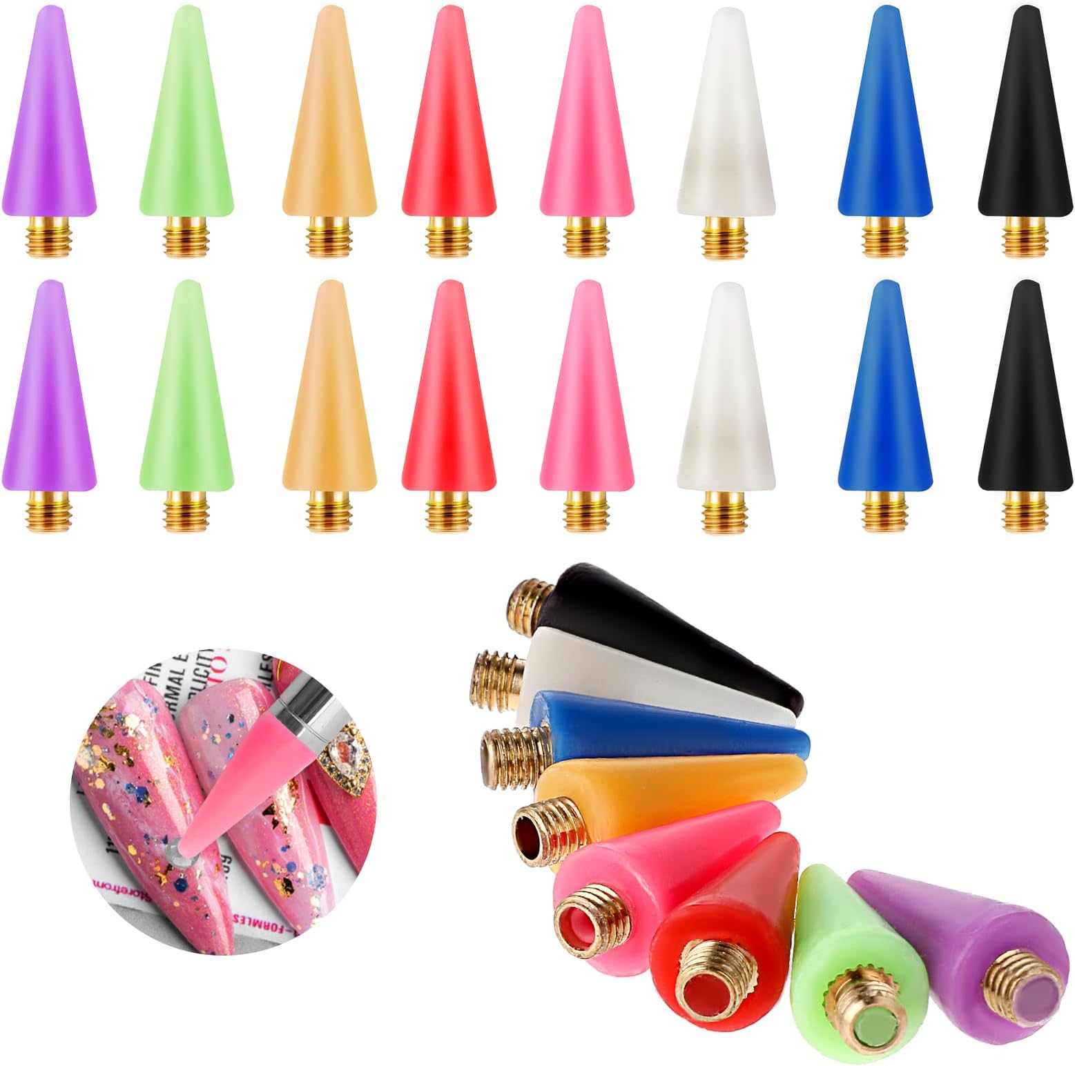 Amazon.com : Nail Rhinestones Picker Replacement Wax Head Tips, Lusofie ...