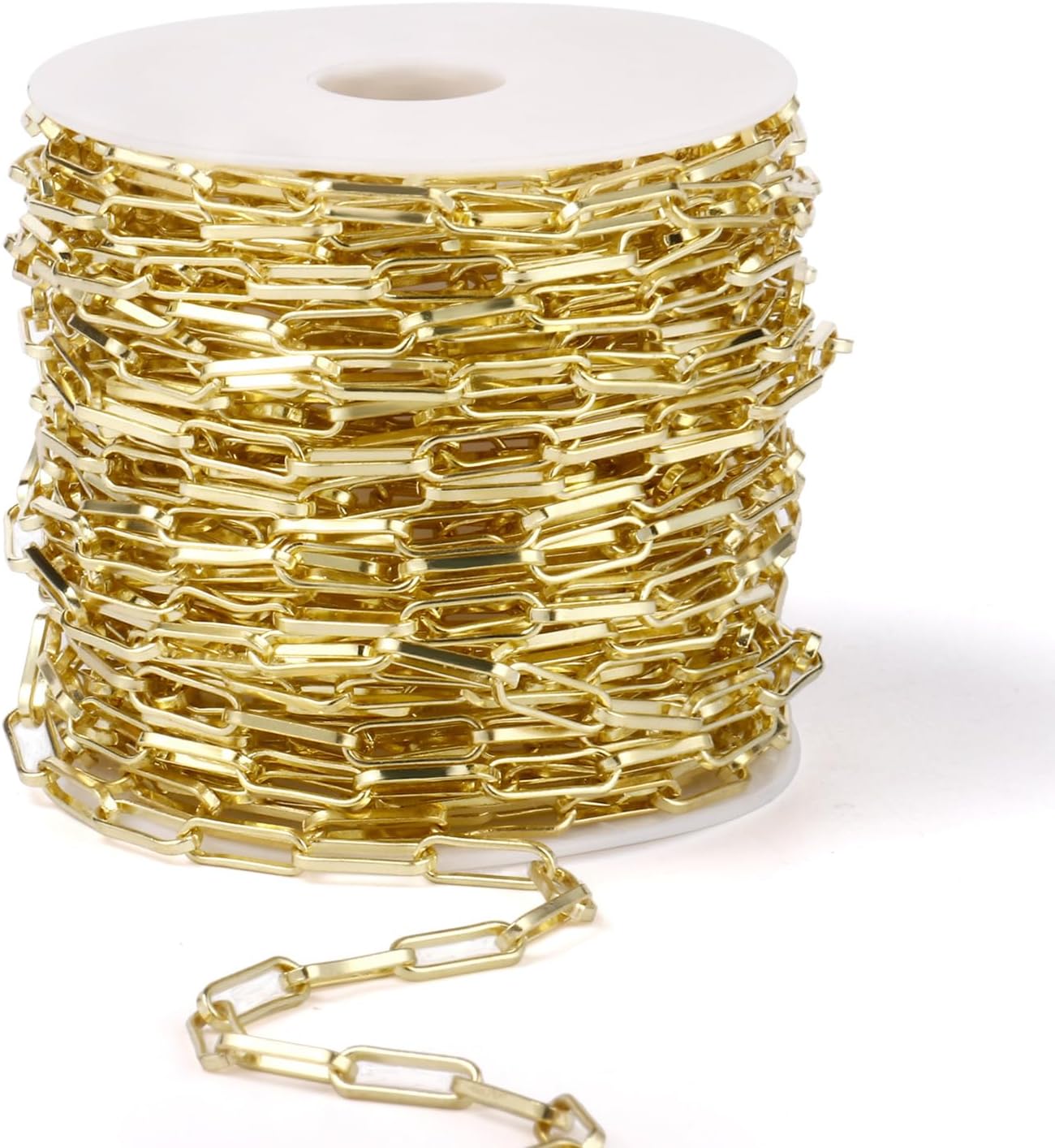 Amazon.com: [33 FT] Gold Paperclip Chains Roll, 3.8mm Wide 14K Gold ...