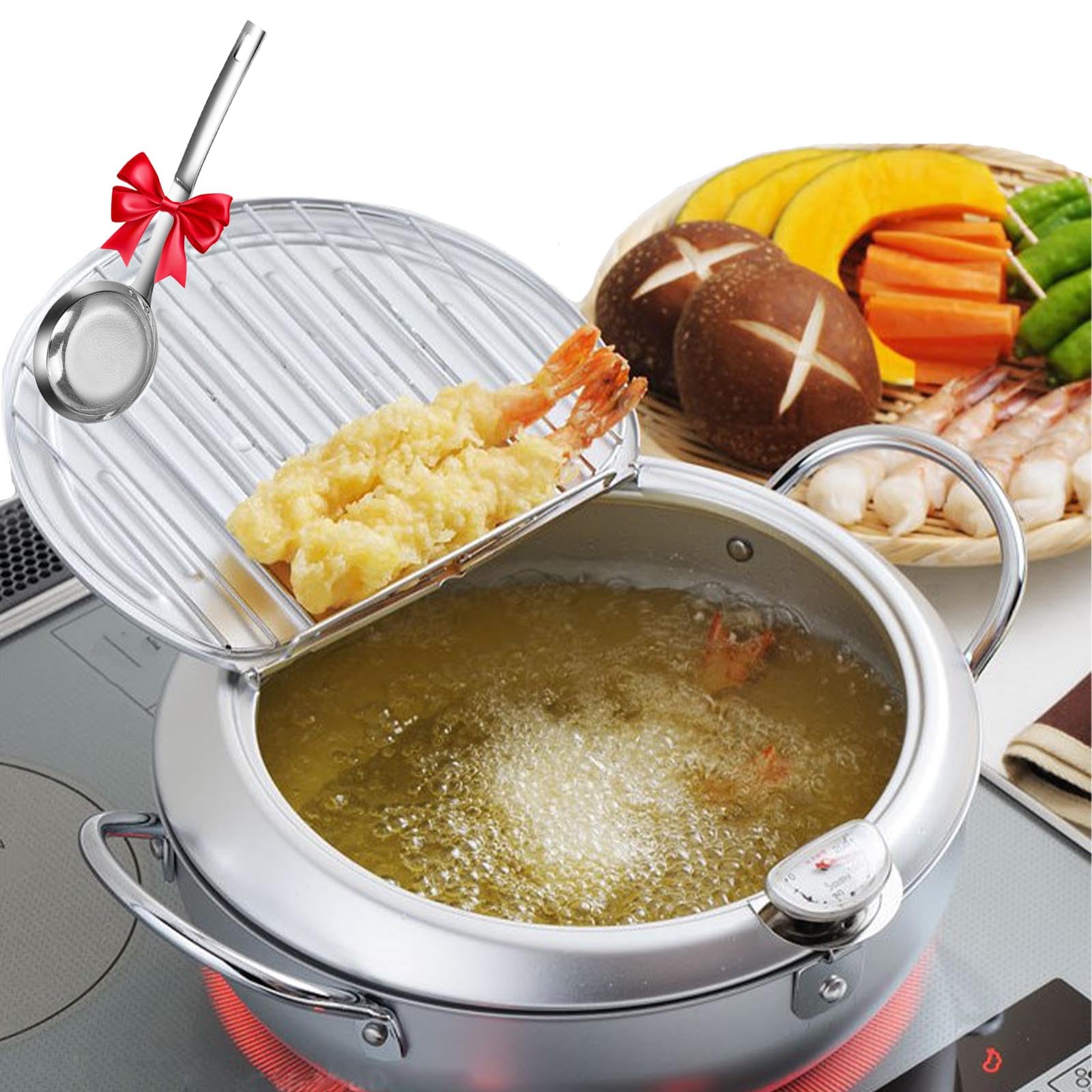 Amazon.com: Japanese Deep Fryer with Temperature Gauge,Japanese Deep ...