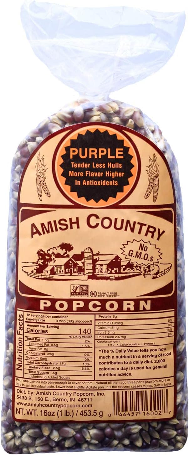 Amazon.com: Amish Country Popcorn | 2 lbs Bag | Purple Popcorn Kernels ...