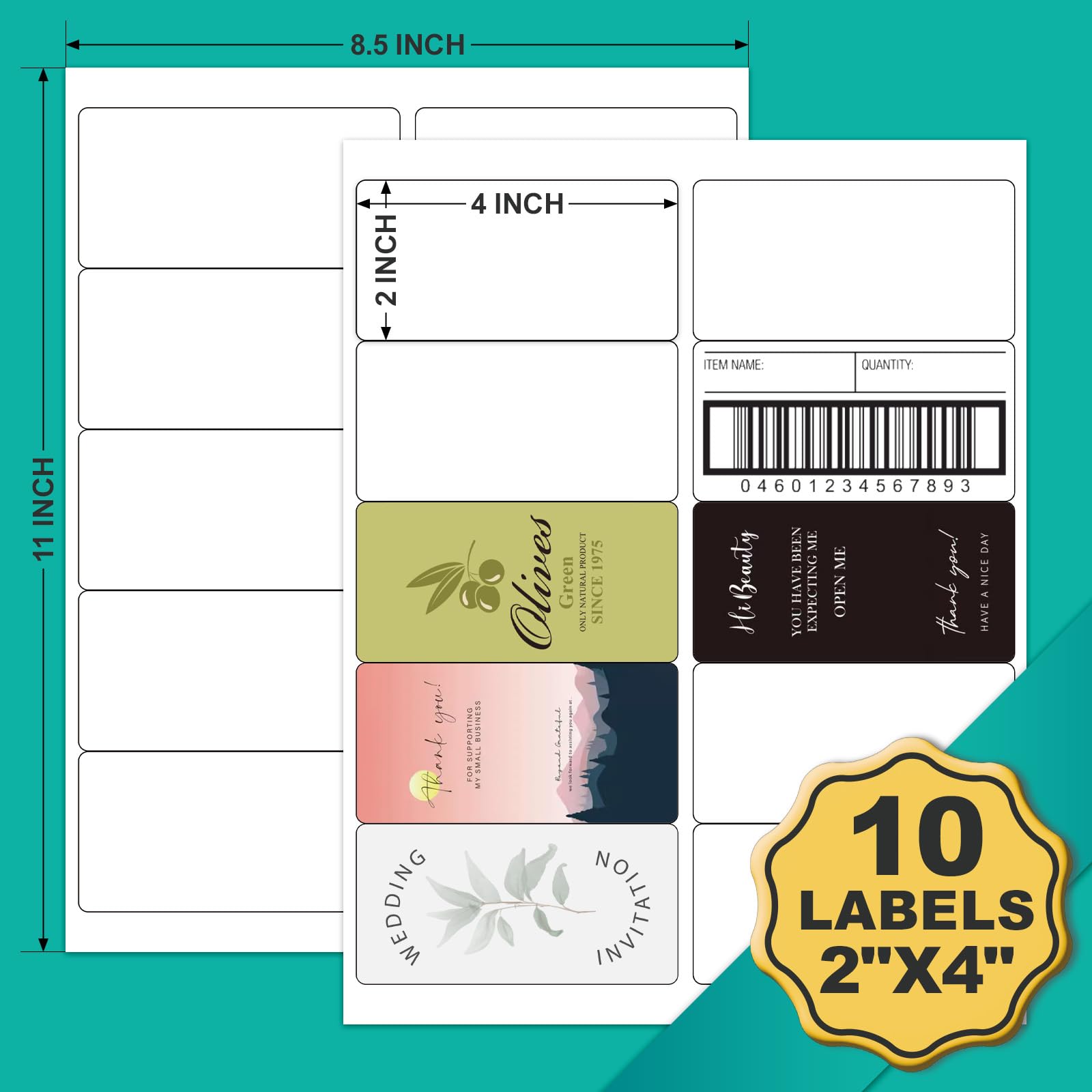 Snapklik.com : 2x4 Labels Sticker Paper - 5000 Address Labels
