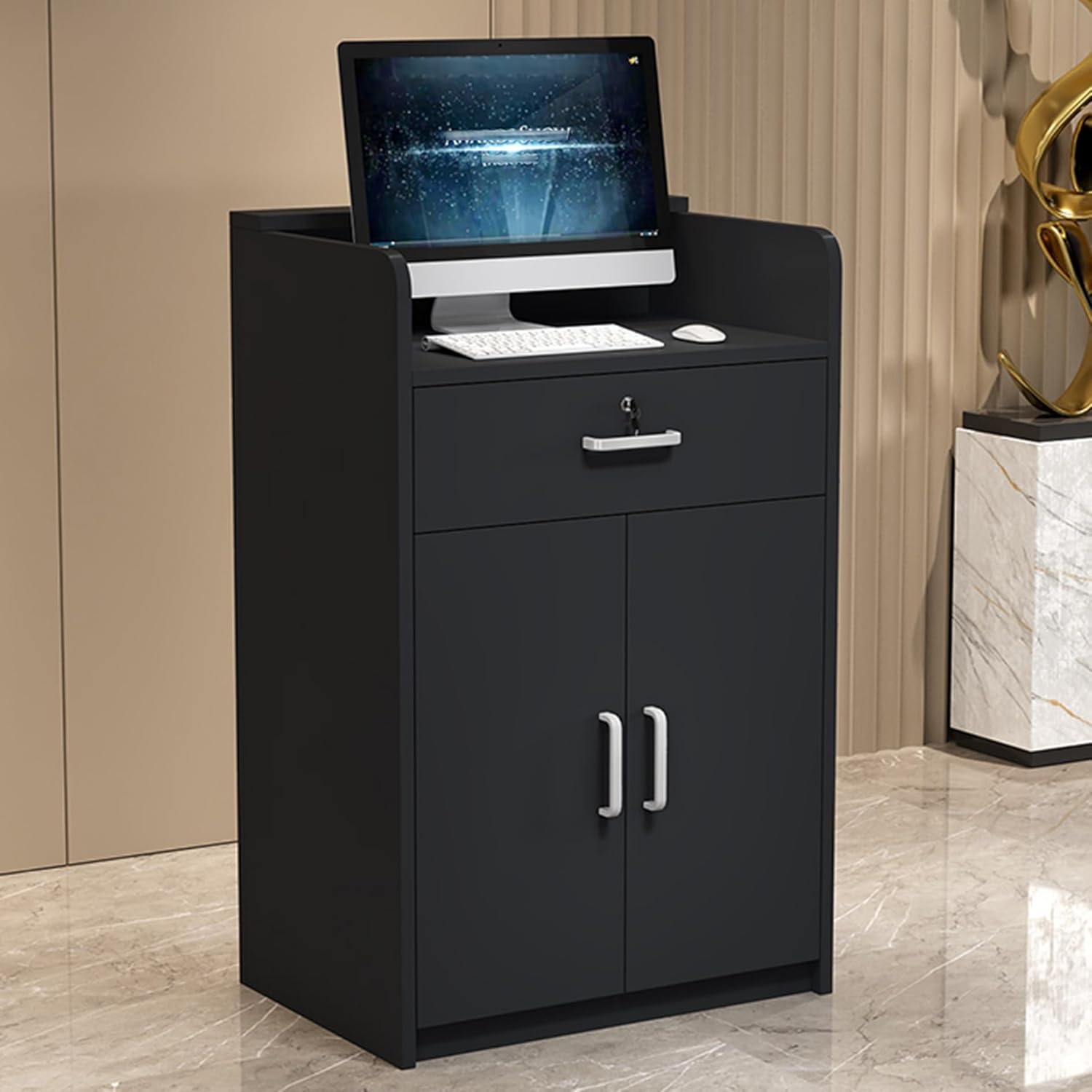 Amazon.com: Front Office Desk Reception Retail Counter Checkout Table ...