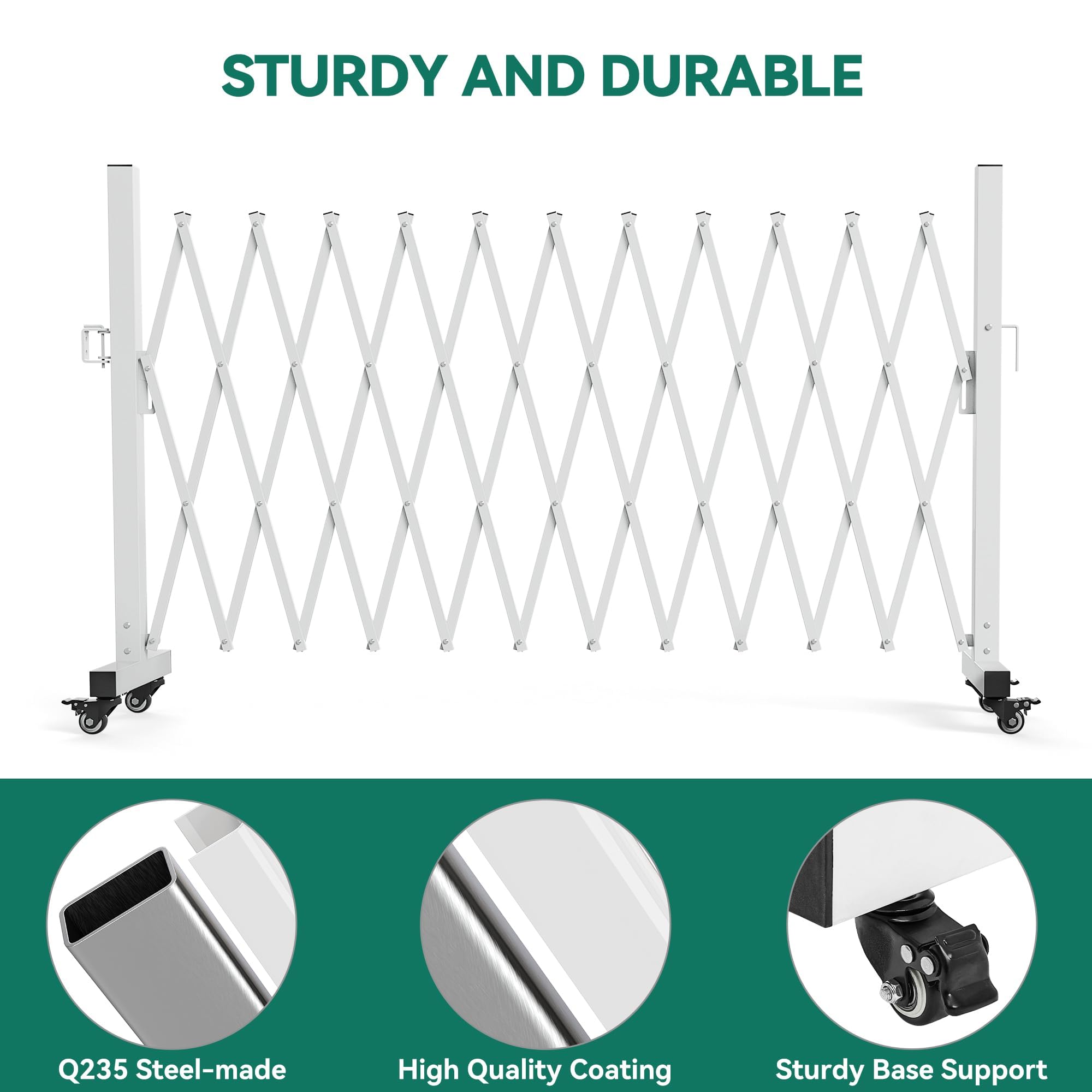 Snapklik.com : YITAHOME Metal Expandable Mobile Barricade Gate, 12FT ...
