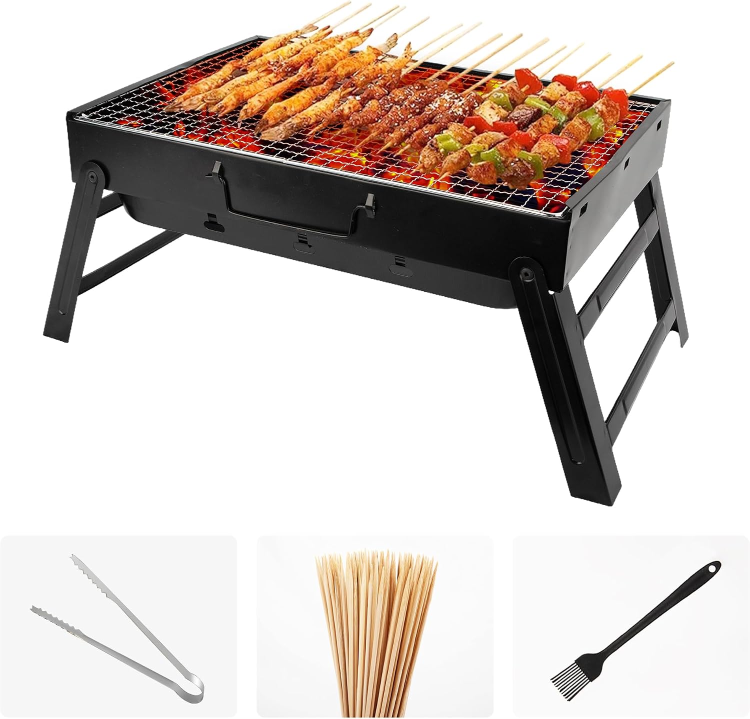Amazon.com: Portable Charcoal Grill for Camping Small Tabletop BBQ ...