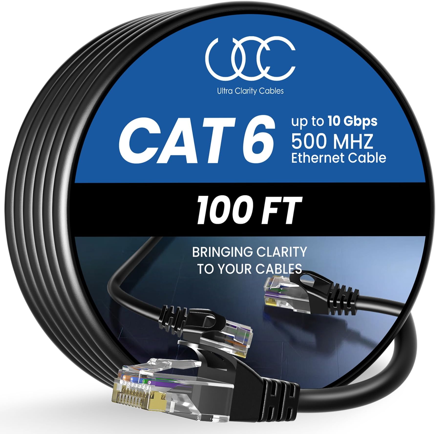 Amazon.com: Amazon Basics Cat 6 Ethernet RJ45 10Gbps Flat Cable 100 ft ...