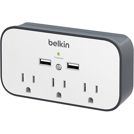Amazon.com: Belkin Round Surge Protector - 4 Outlet Surge Protector ...