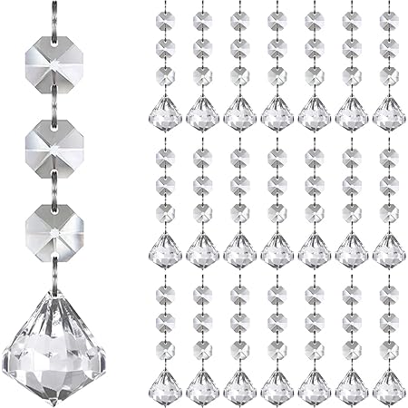 Amazon.com: Jishi Crystal Diamond Ornaments, 30-Pack Hanging Crystals ...