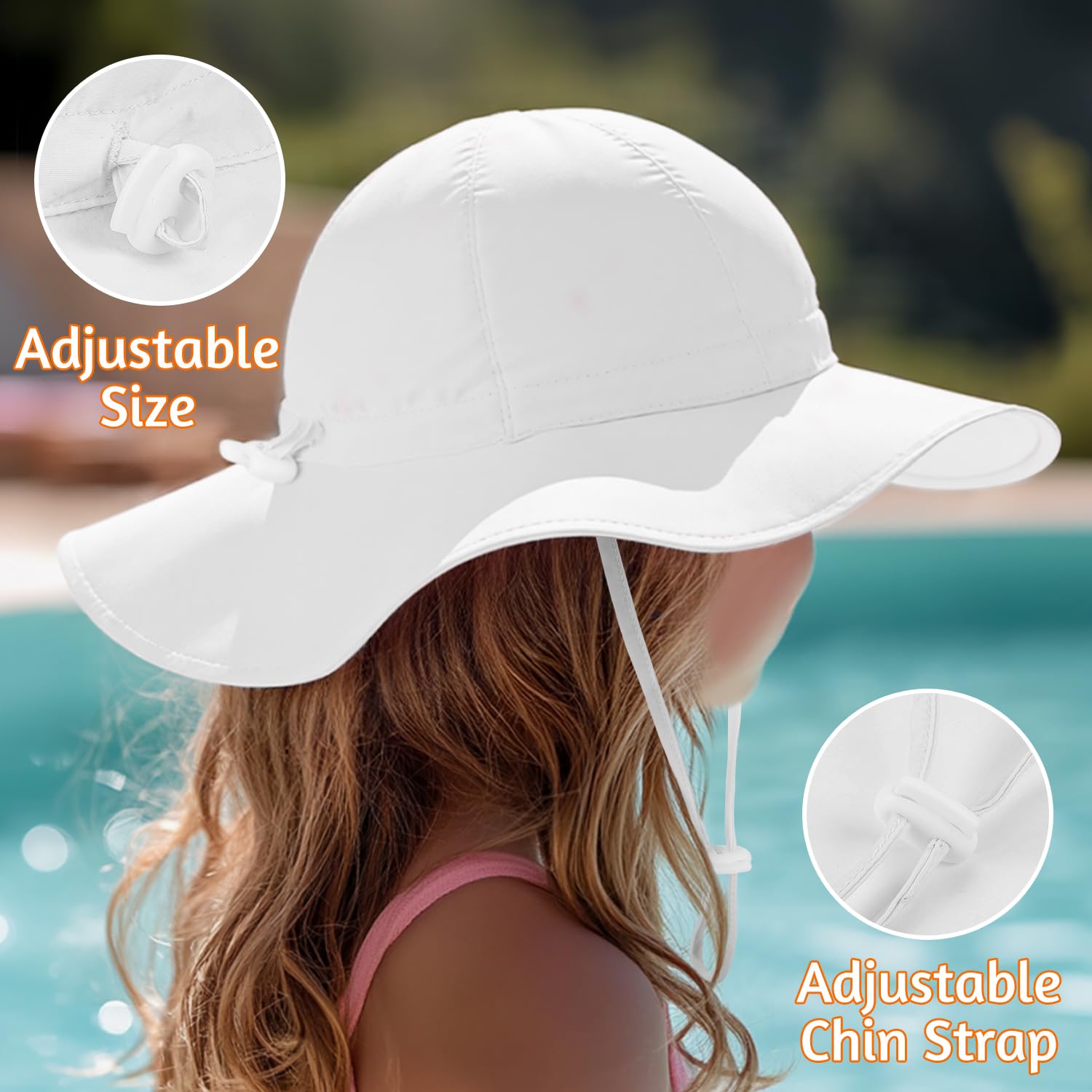 Snapklik.com : Baby Sun Hat Toddler Girl Beach Hat Adjustable Outdoor ...