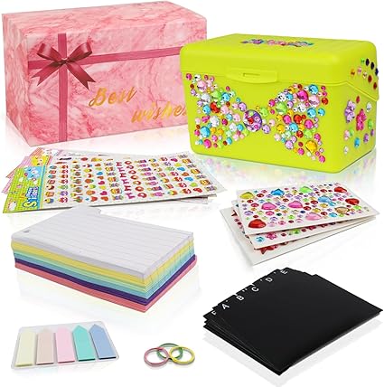 Amazon.com : 3x5 Index Card Holder Set with Gift Box Including 150 ...