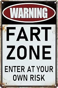 Amazon.com: GEMINOLOGY Funny Warning Metal Tin Signs Fart Zone Enter at ...