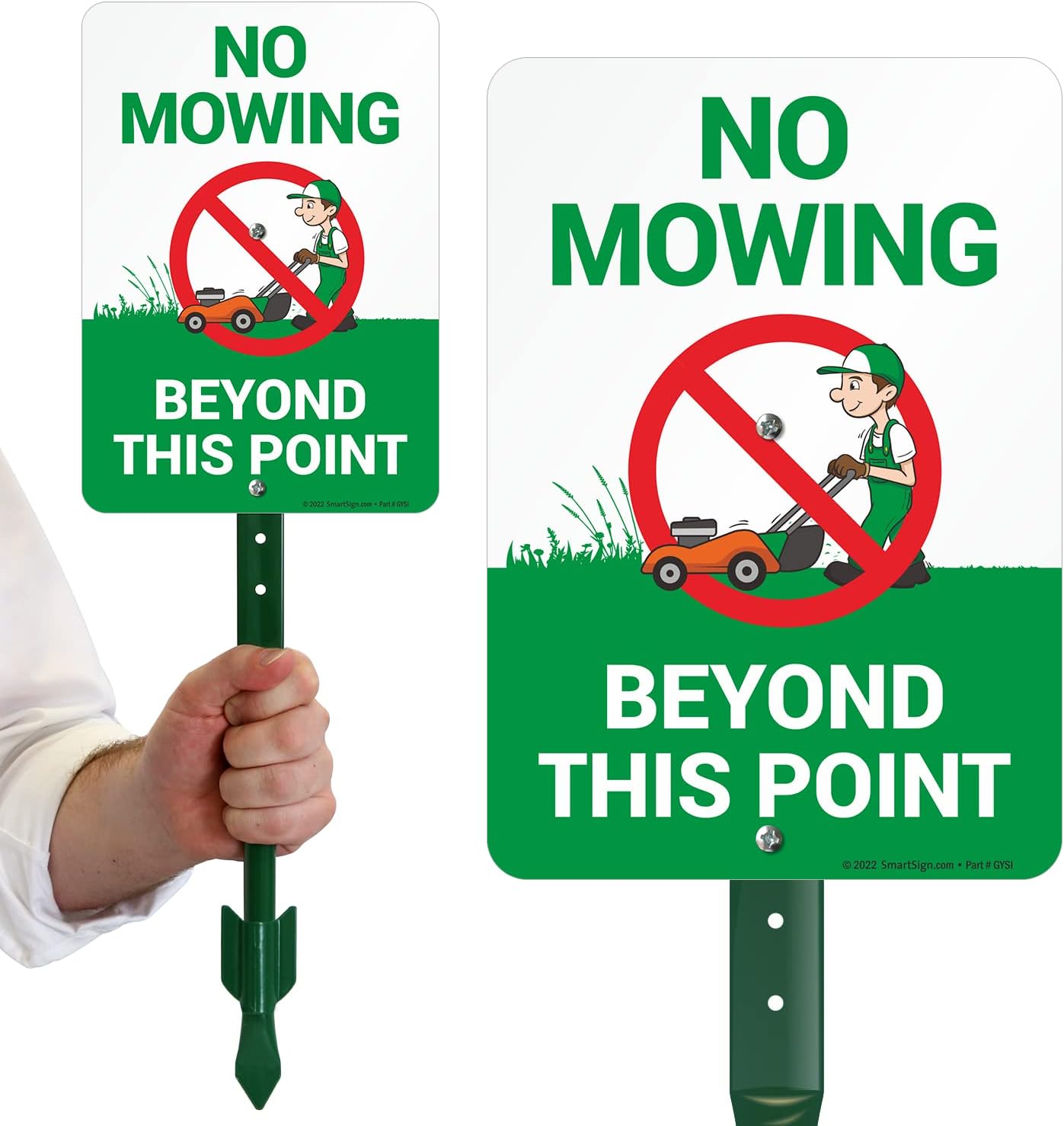 Amazon.com: 2 Pack Please Do Not Mow Metal Signs with Stake, 10" x 10 ...