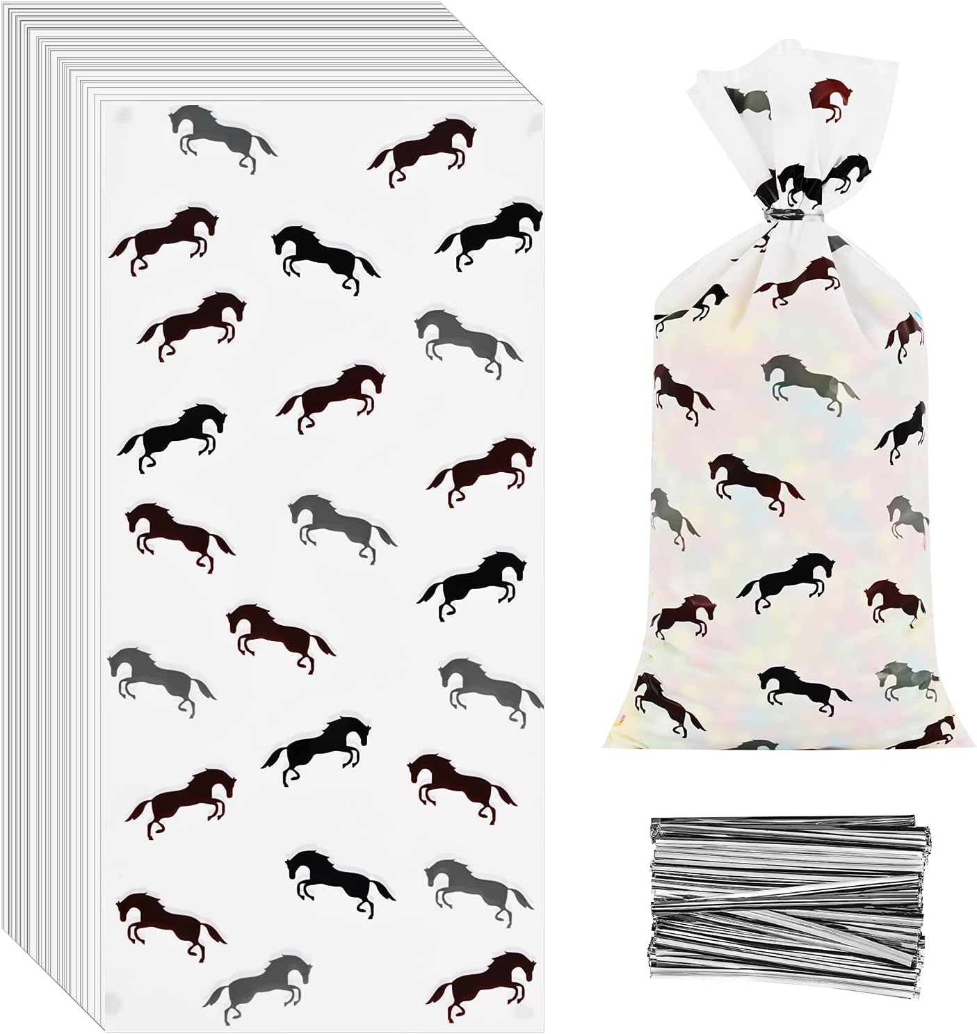 Amazon.com: Sumind 100 Pieces Western Bandana Cellophane Bags Plastic ...