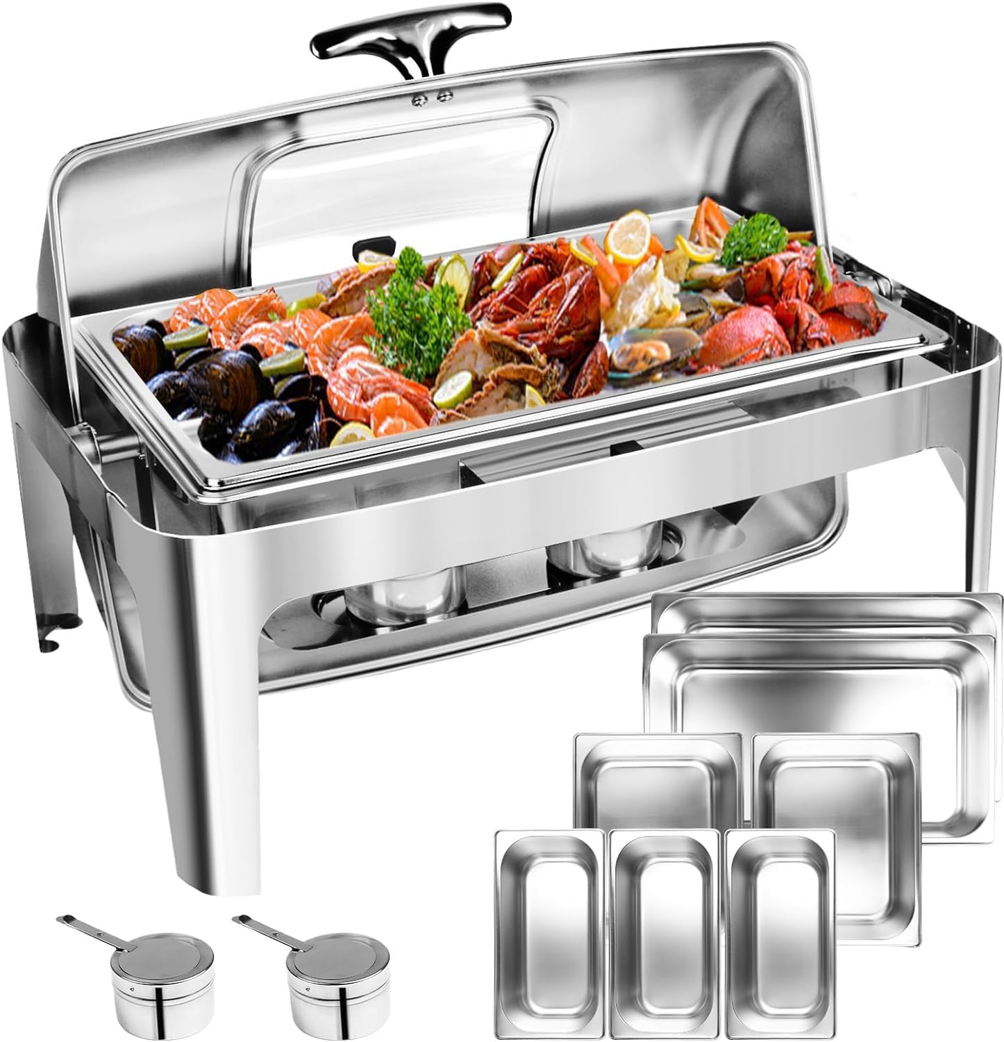 Amazon.com: TigerChef Chafing Dish Buffet Set - Roll Top Chaffing ...