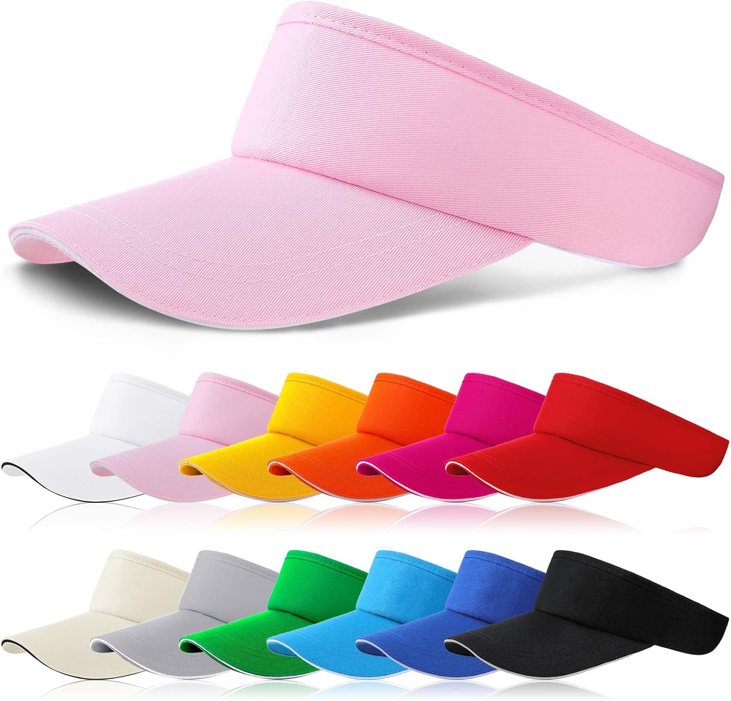 Amazon.com: 24 Pcs Kids Visors Sun Hat Adjustable Athletic Ponytail ...