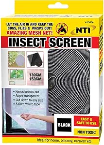New BLACK-WHITE Window Screen Mesh Net BUG MOSQUITO FLY INSECT MOTH ...