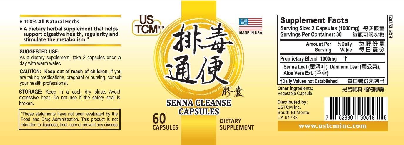 Cápsulas Senna Cleanse 500mg - 60 Cápsulas Vegetais 100% Naturais Extra ...