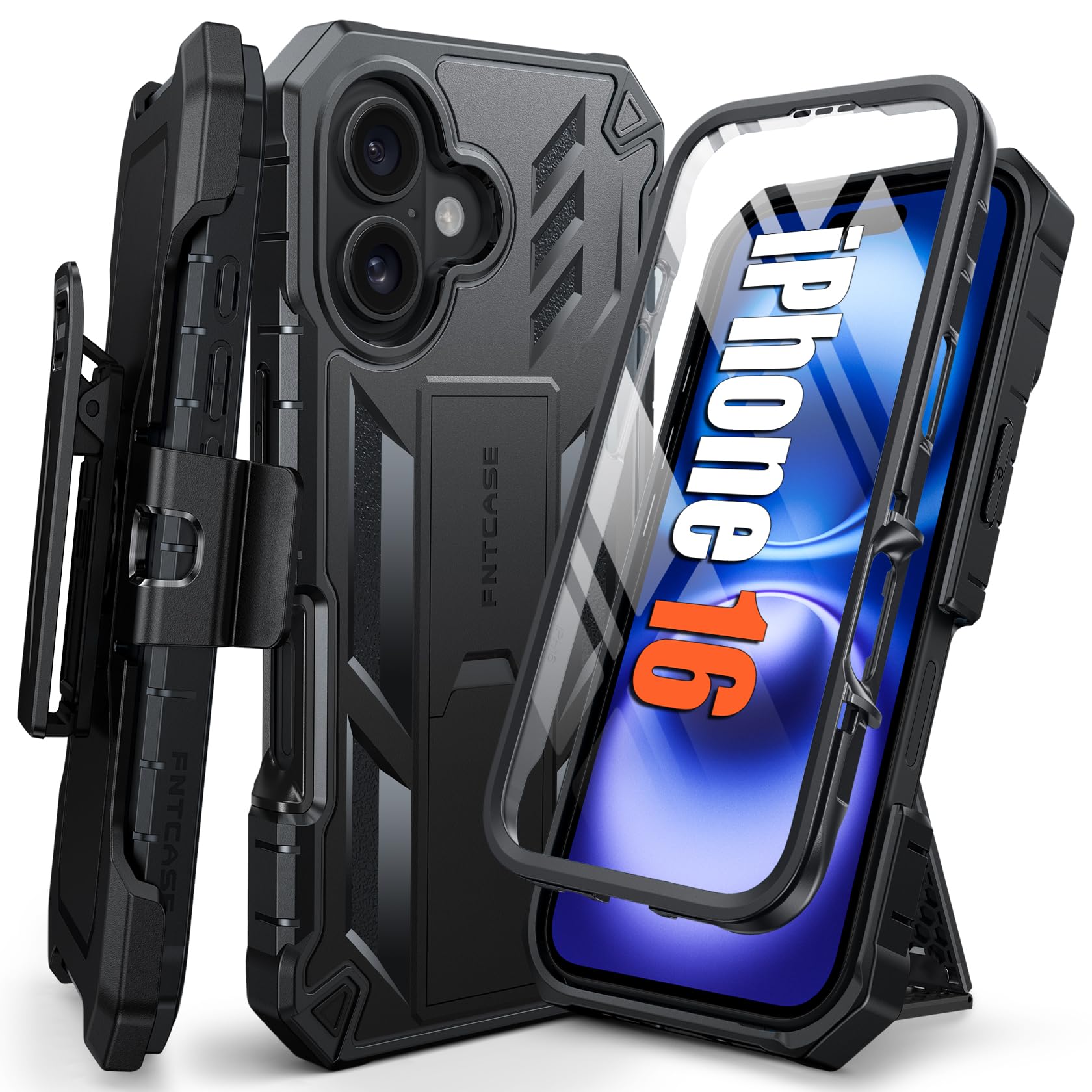 Amazon.com: FNTCASE for iPhone 16 Phone Case: Rugged Protective Belt ...