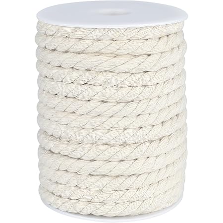 G2PLUS 8MM Cotton Macrame Cord, 20M Thick Macrame Rope, Soft Cotton ...