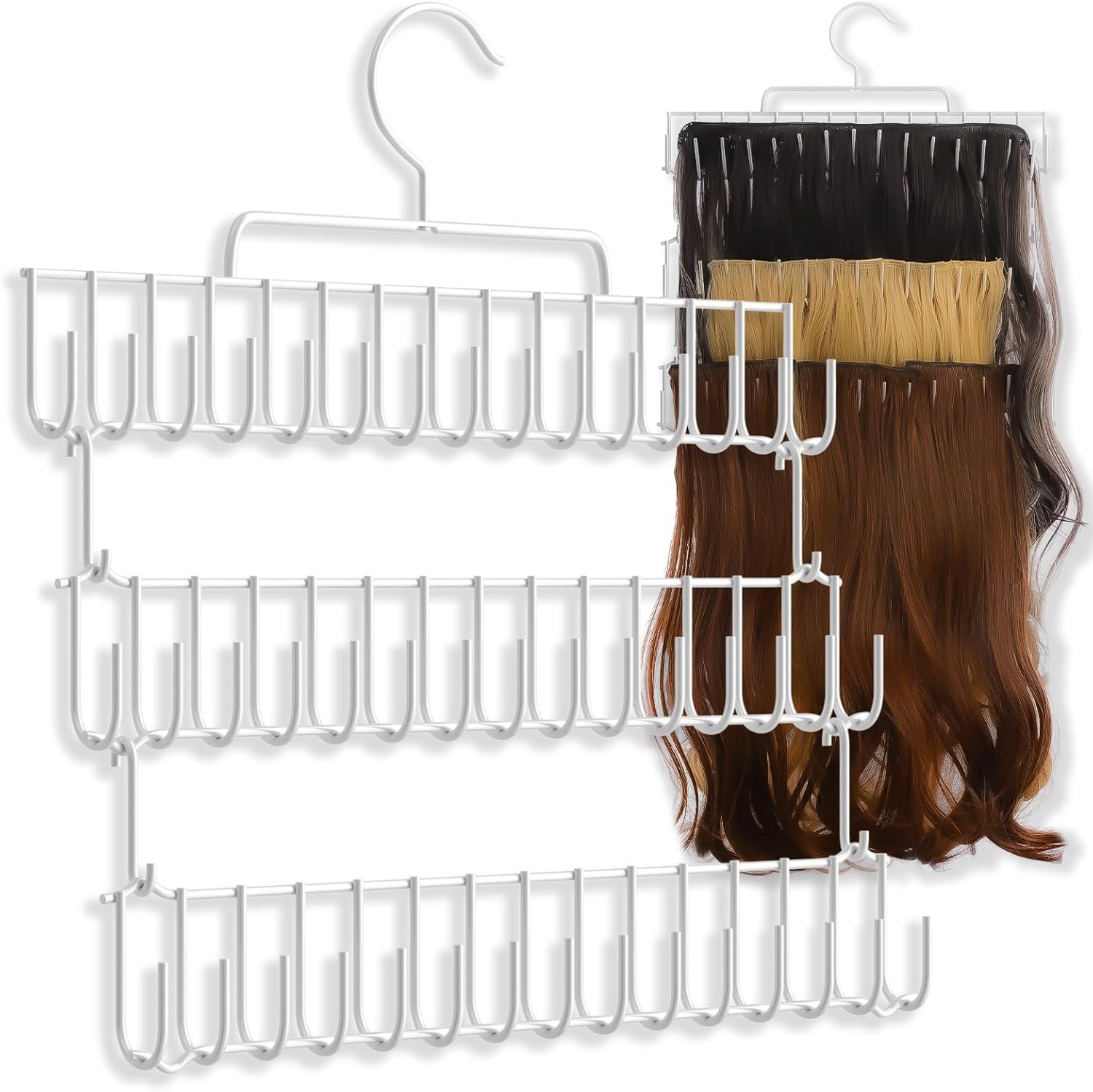 Amazon.com: Sunoble Hair Extension Holder Hanger with 3 Removable Hair ...