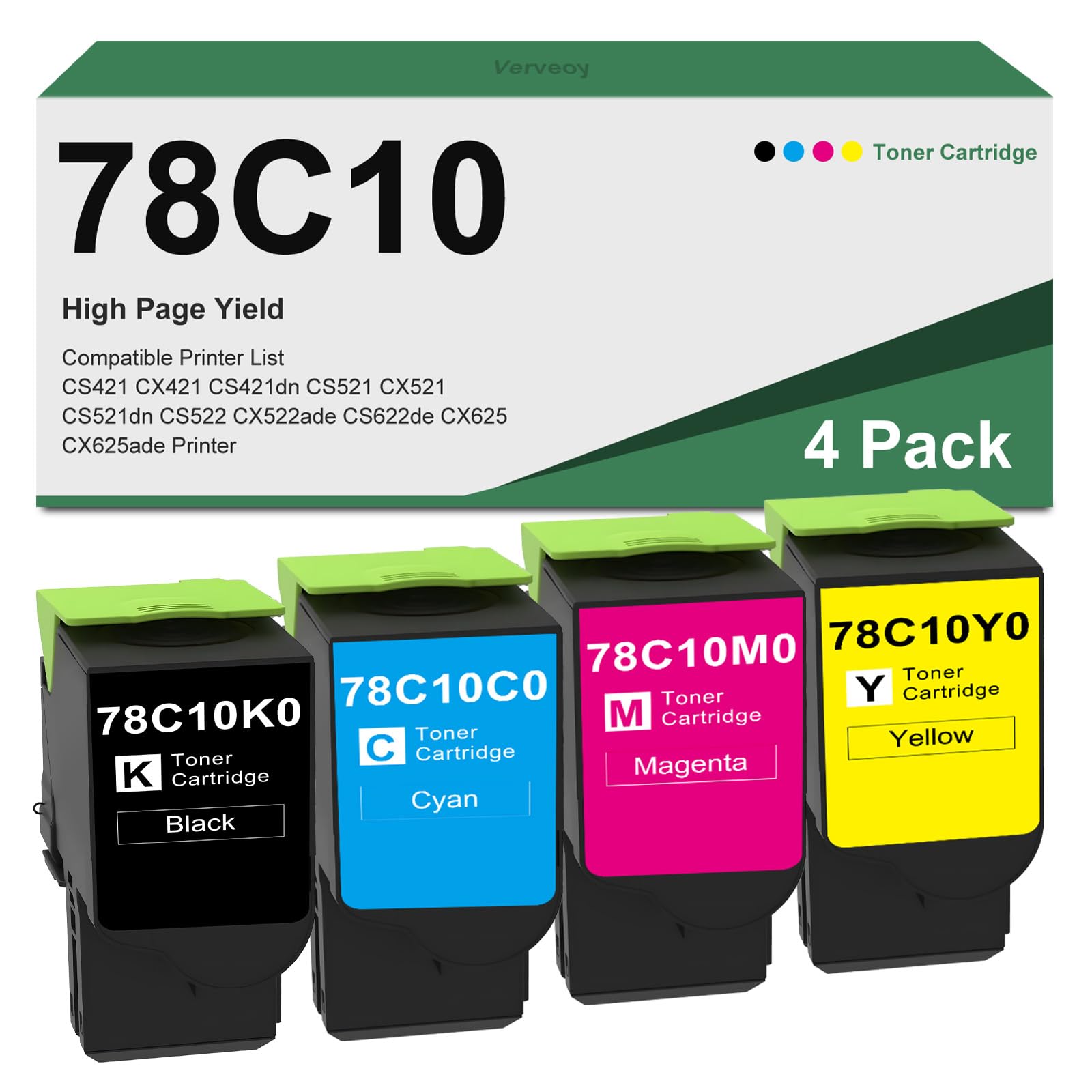 Amazon.com: 78C10K0 78C10C0 78C10M0 78C10Y0 Black Cyan Magenta Yellow ...