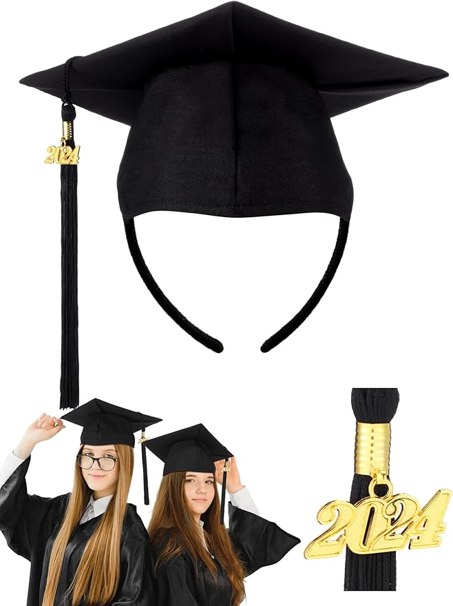 Amazon.com: Vertintong Graduation Hat Secure Cap Headband Bachelor Cap ...