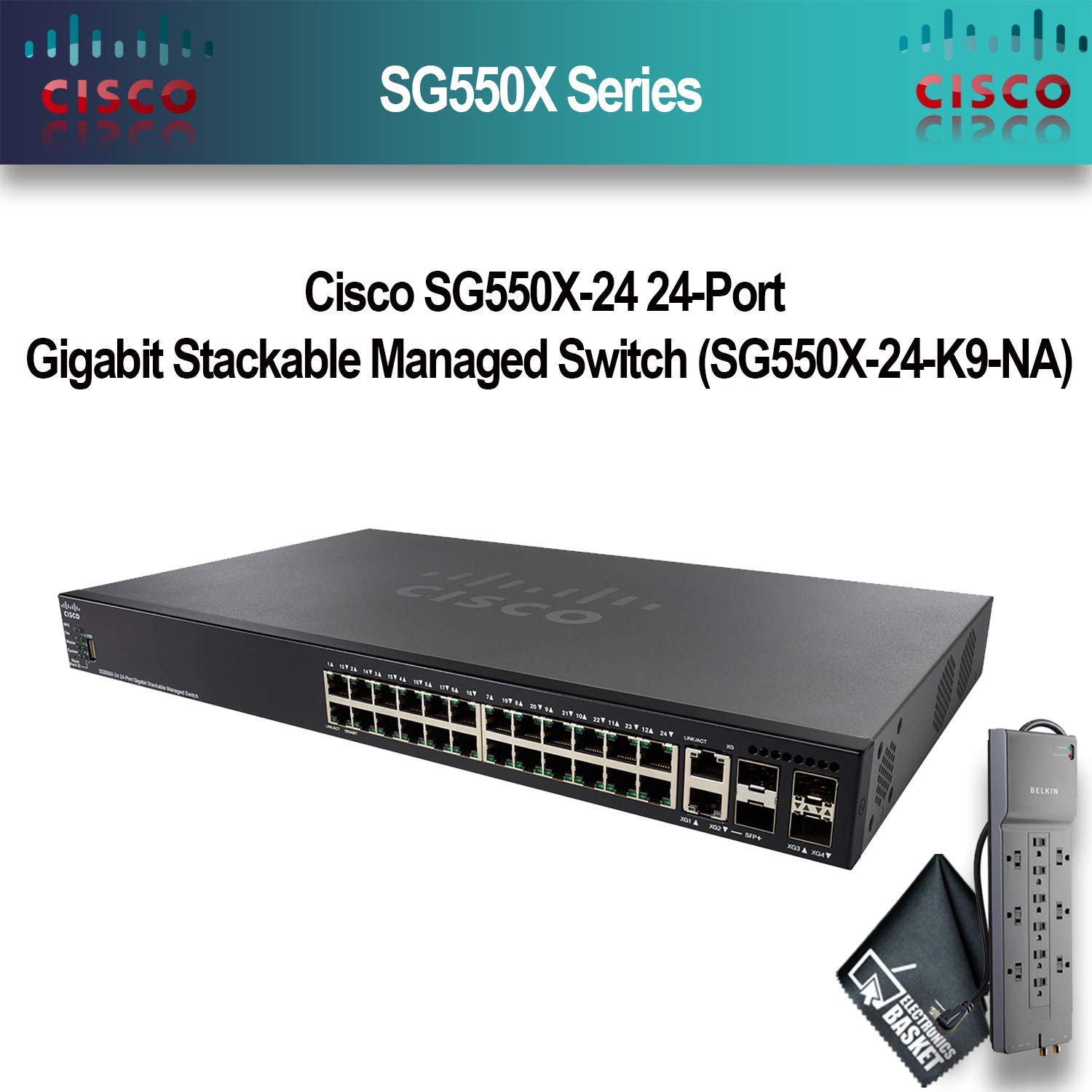 Cisco Sg550x 24 24 Port Gigabit Stackable Managed Switch Sg550x ...