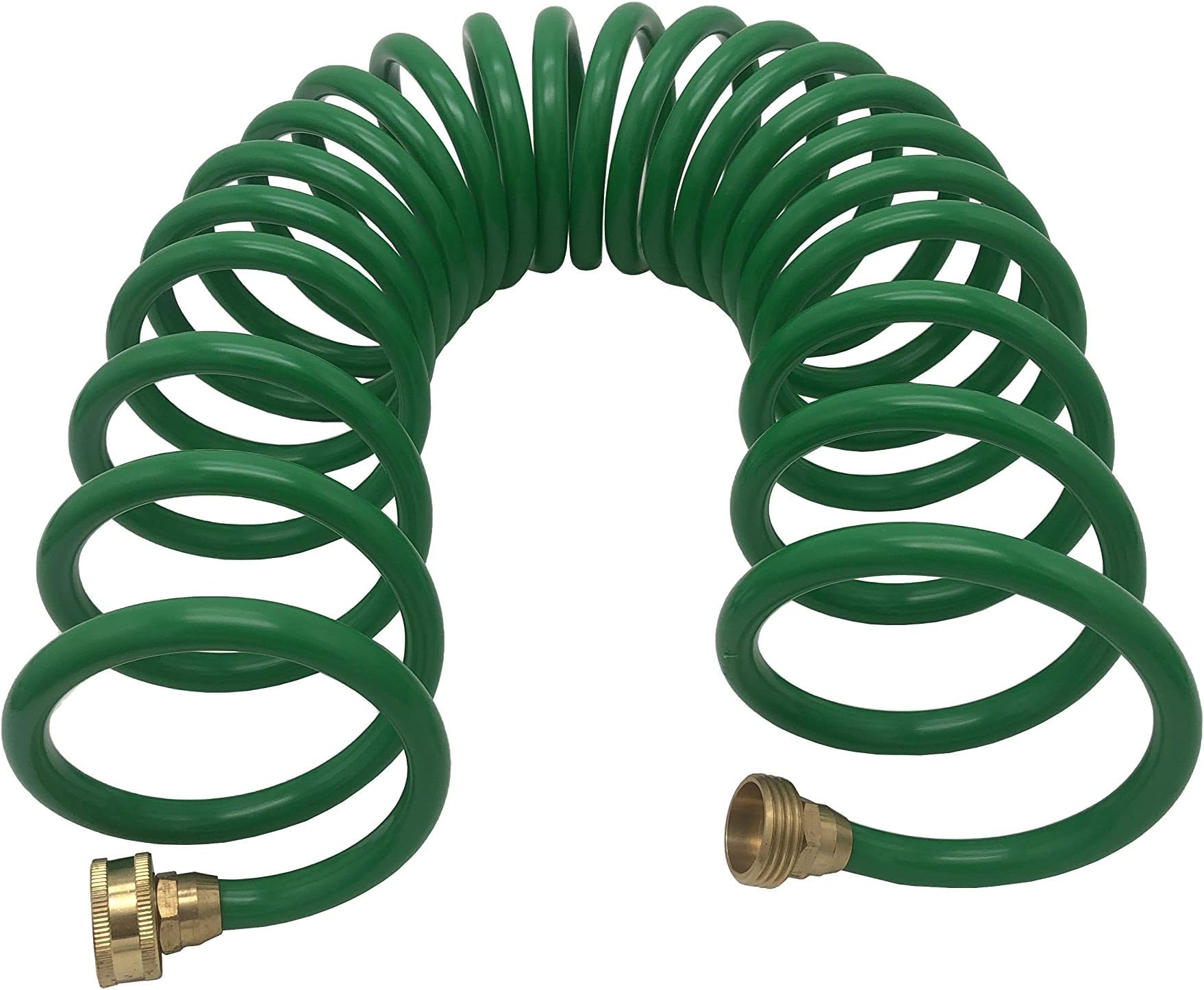 Amazon.com : Powertech EVA Recoil Garden Hose, Green, 25 FT with Brass ...