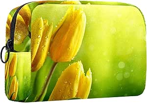 Amazon.com: YZUOUZY Small Makeup Bag for Purse,tulip yellow flower ...