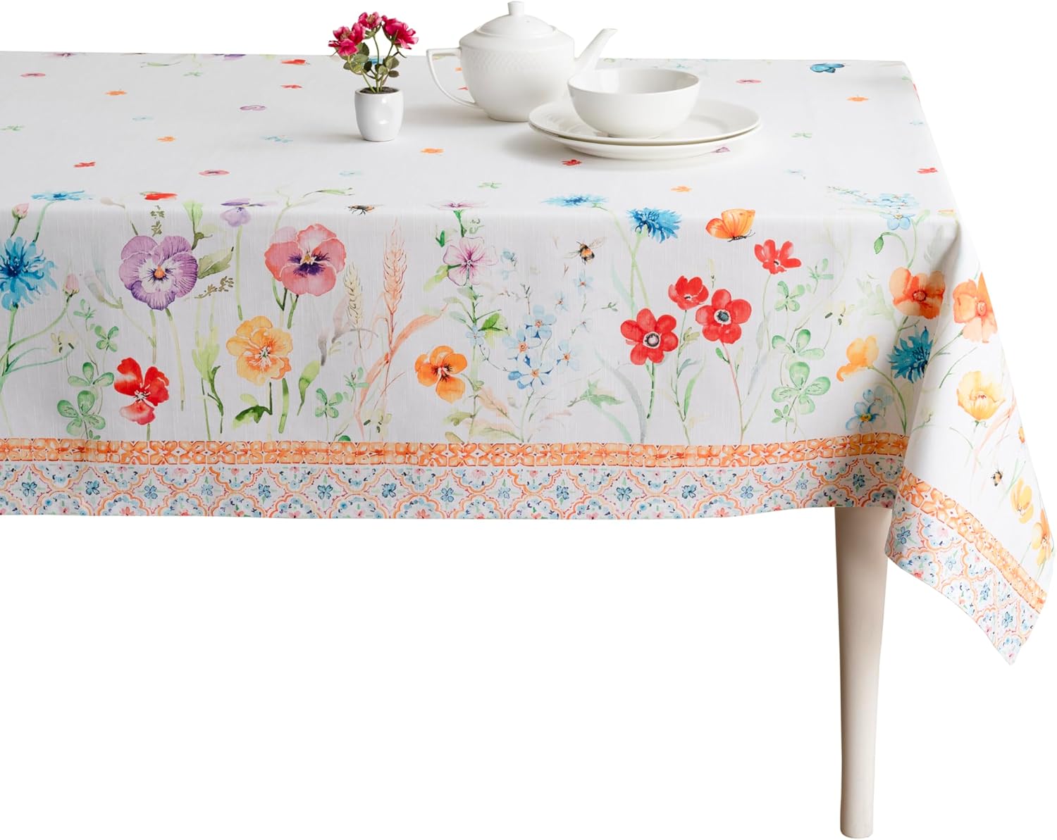Amazon.com: Maison d' Hermine Table Cloth Square Table 100% Cotton 54 x ...