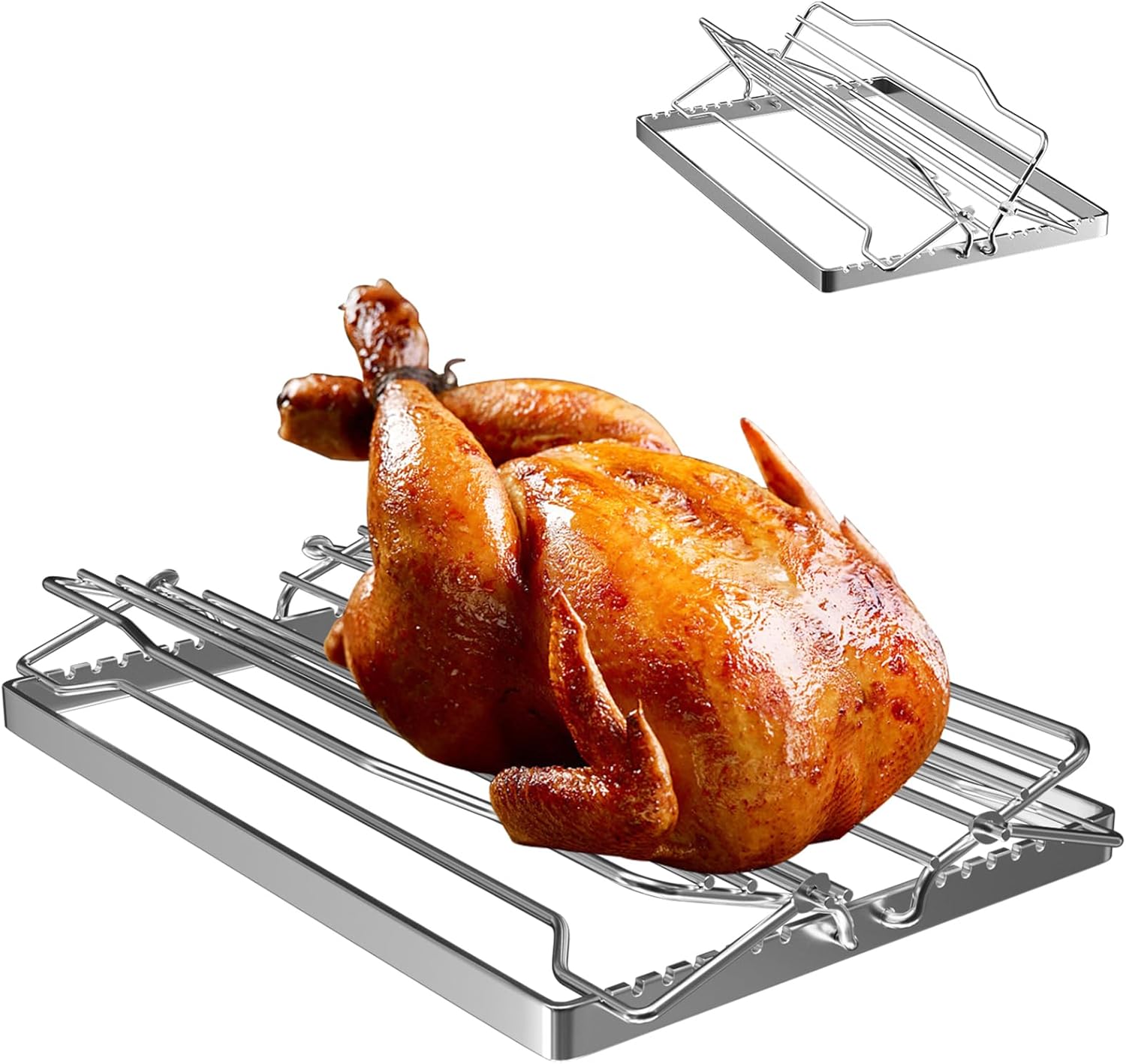 Amazon.com : Adjustable Poultry Rack, Turkey Rack for Ovens, Smokers ...